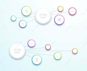 Abstract Vector 3d Horizontal Mind Map Infographic Stock Vector ...