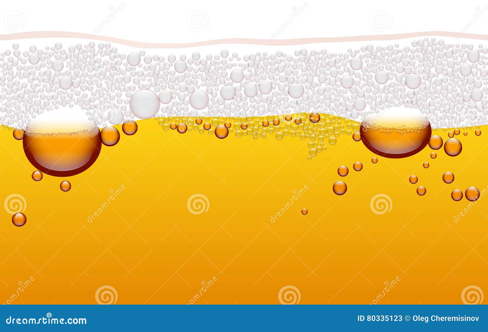 Vector Horizontal Seamless Beer Bubble Pattern. Stock Vector ...