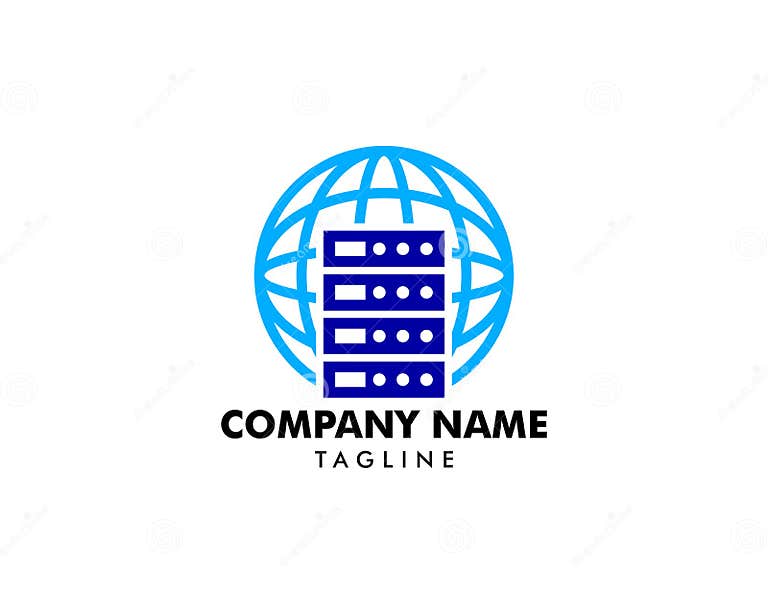 Vector Host and Planet Logo Combination, Server and World Symbol or ...