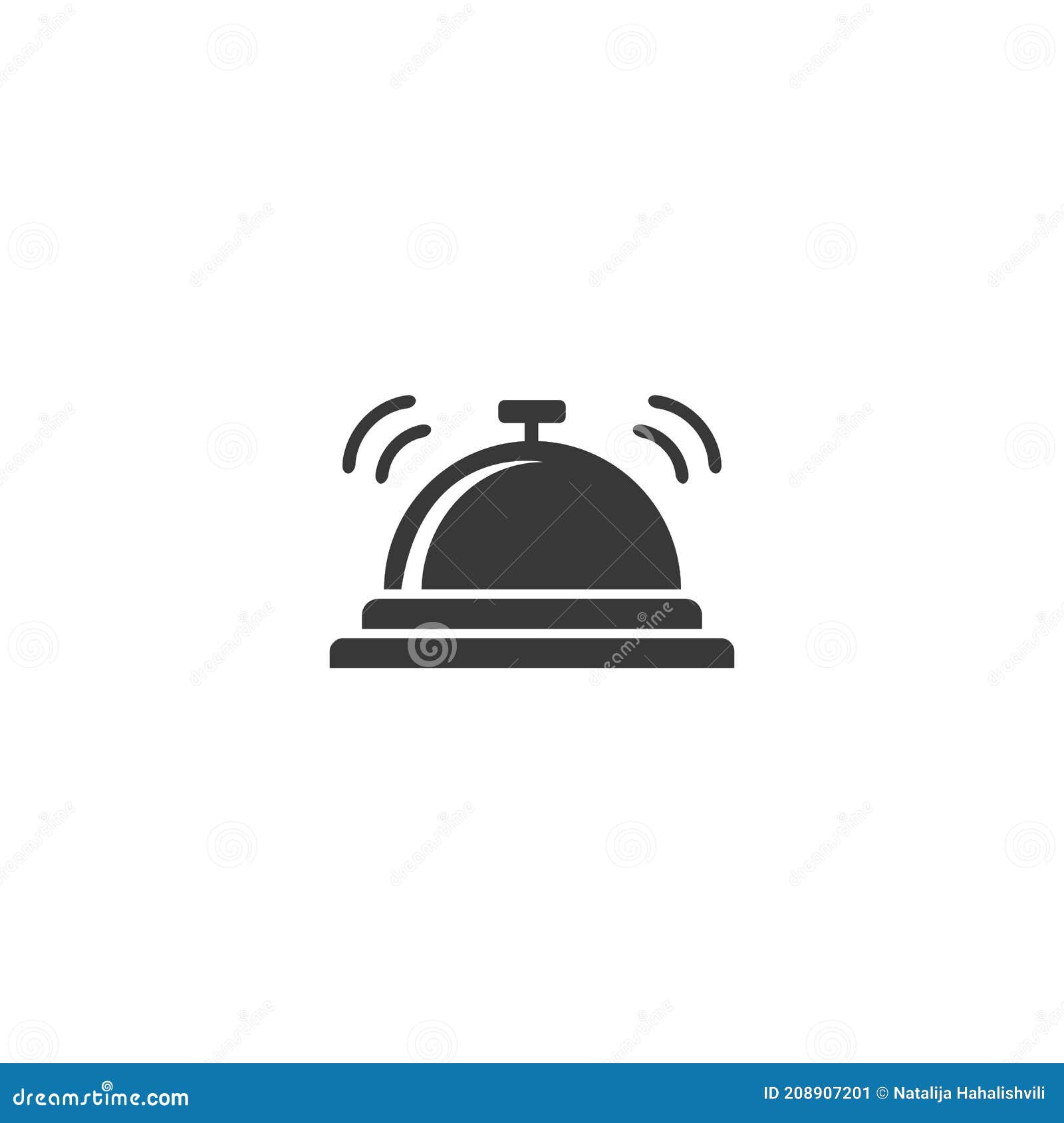 Vector Hotel Bell Icon in Modern Flat Style Stock Vector - Illustration ...