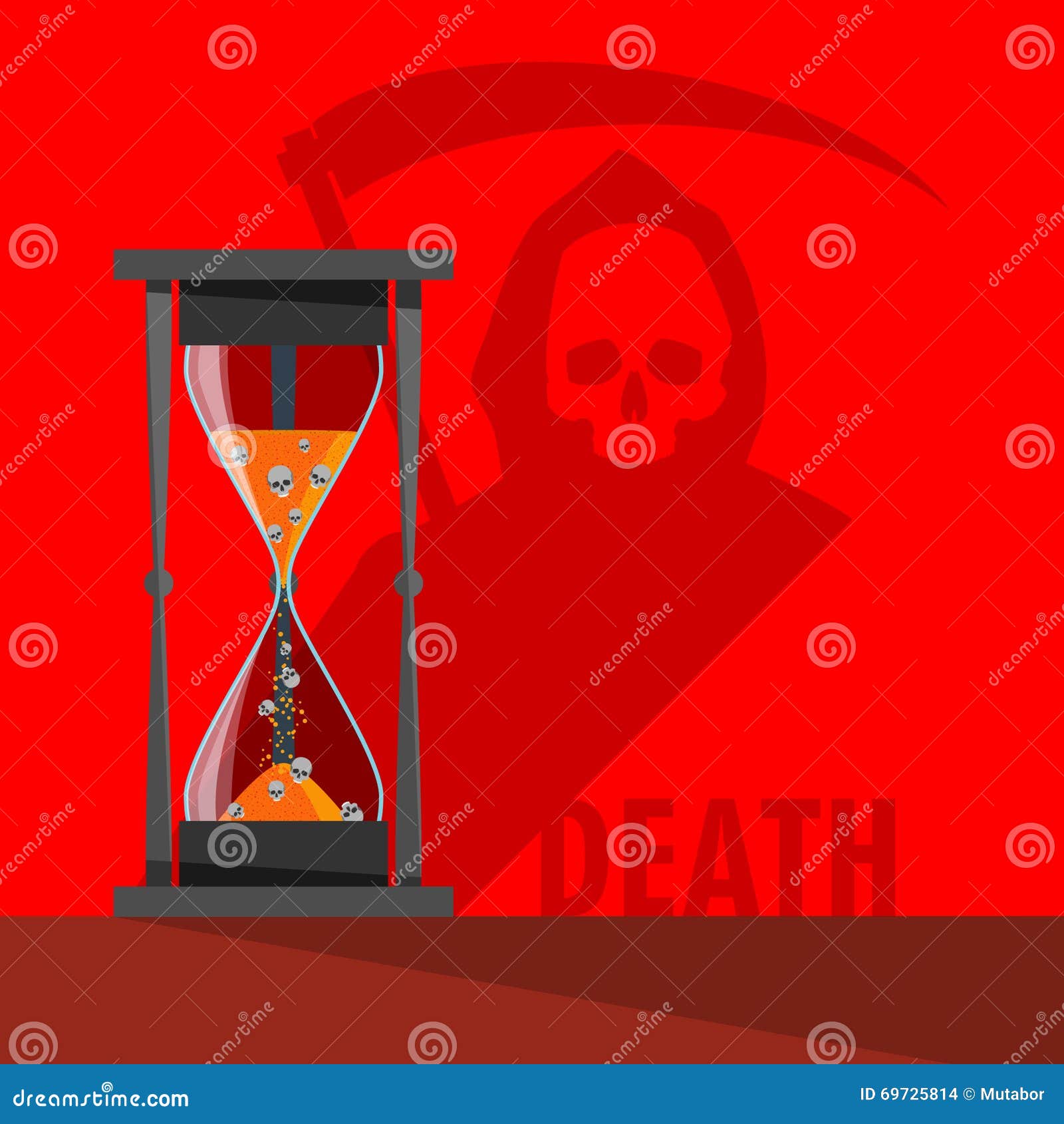 Vector Hourglass Casts and Death Stock Vector - Illustration of ...