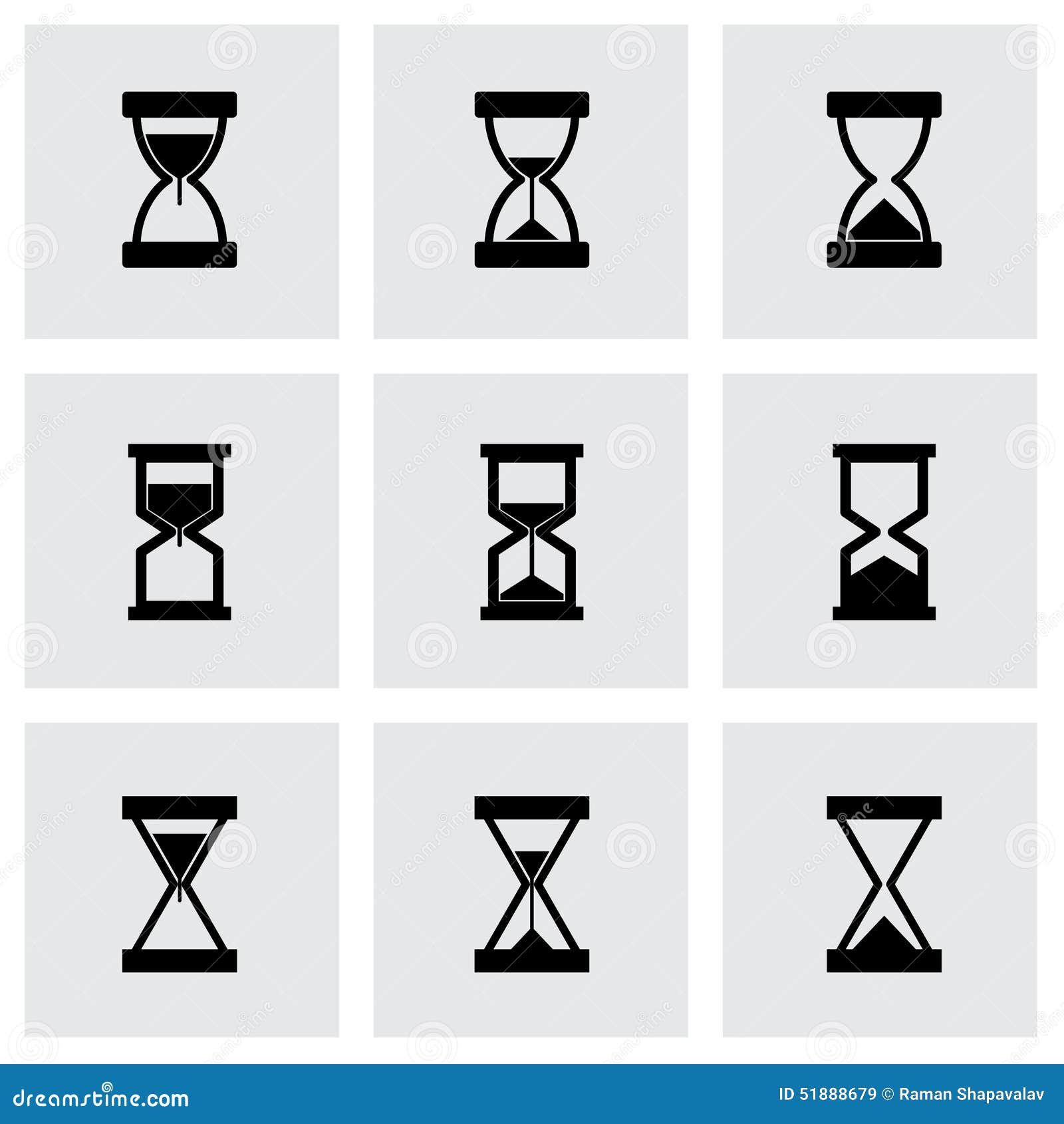 Vector hourglass icon set stock vector. Illustration of clock - 51888679