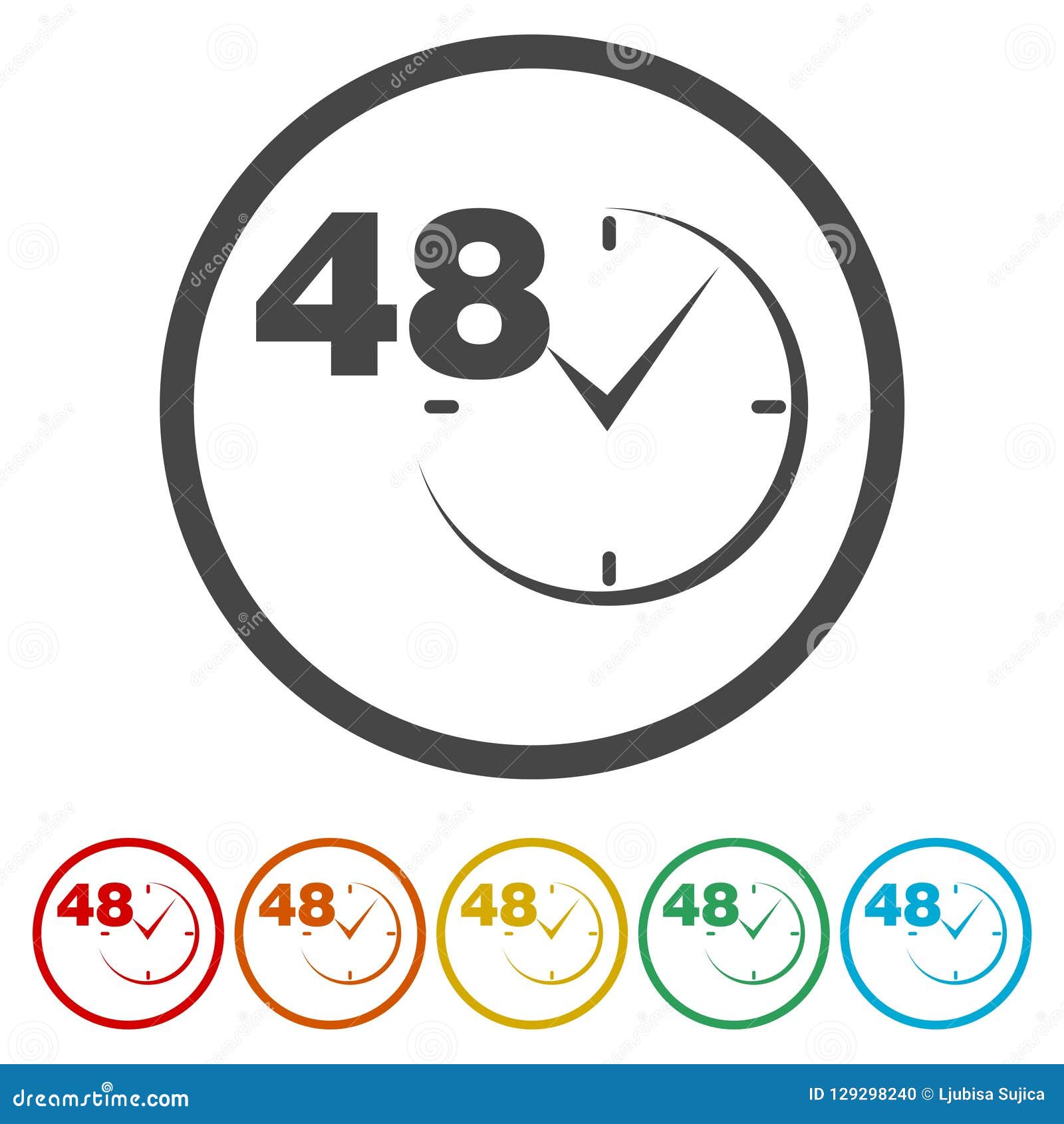 Vector 48 hours stock vector. Illustration of logo, isolated - 129298240