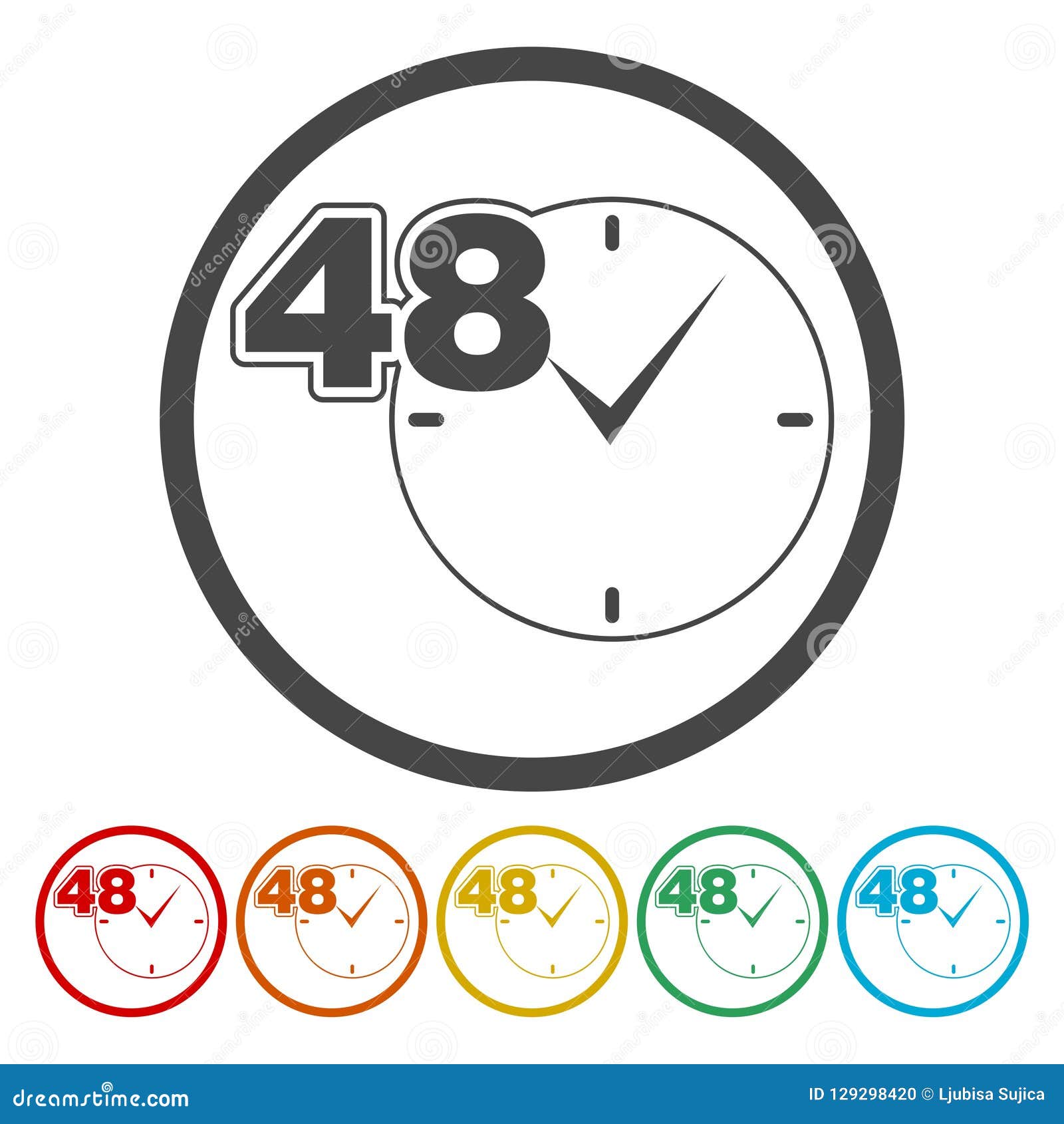 Vector 48 hours stock vector. Illustration of iconography - 129298420