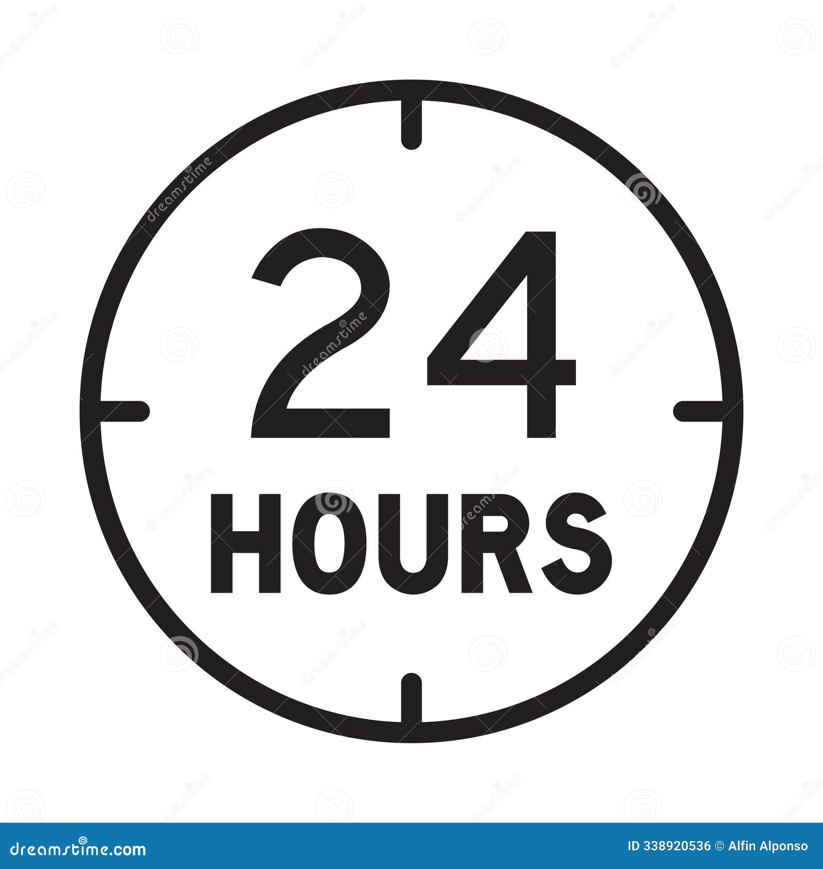 Vector 24 Hours Logo Symbol Stock Vector - Illustration of circle ...