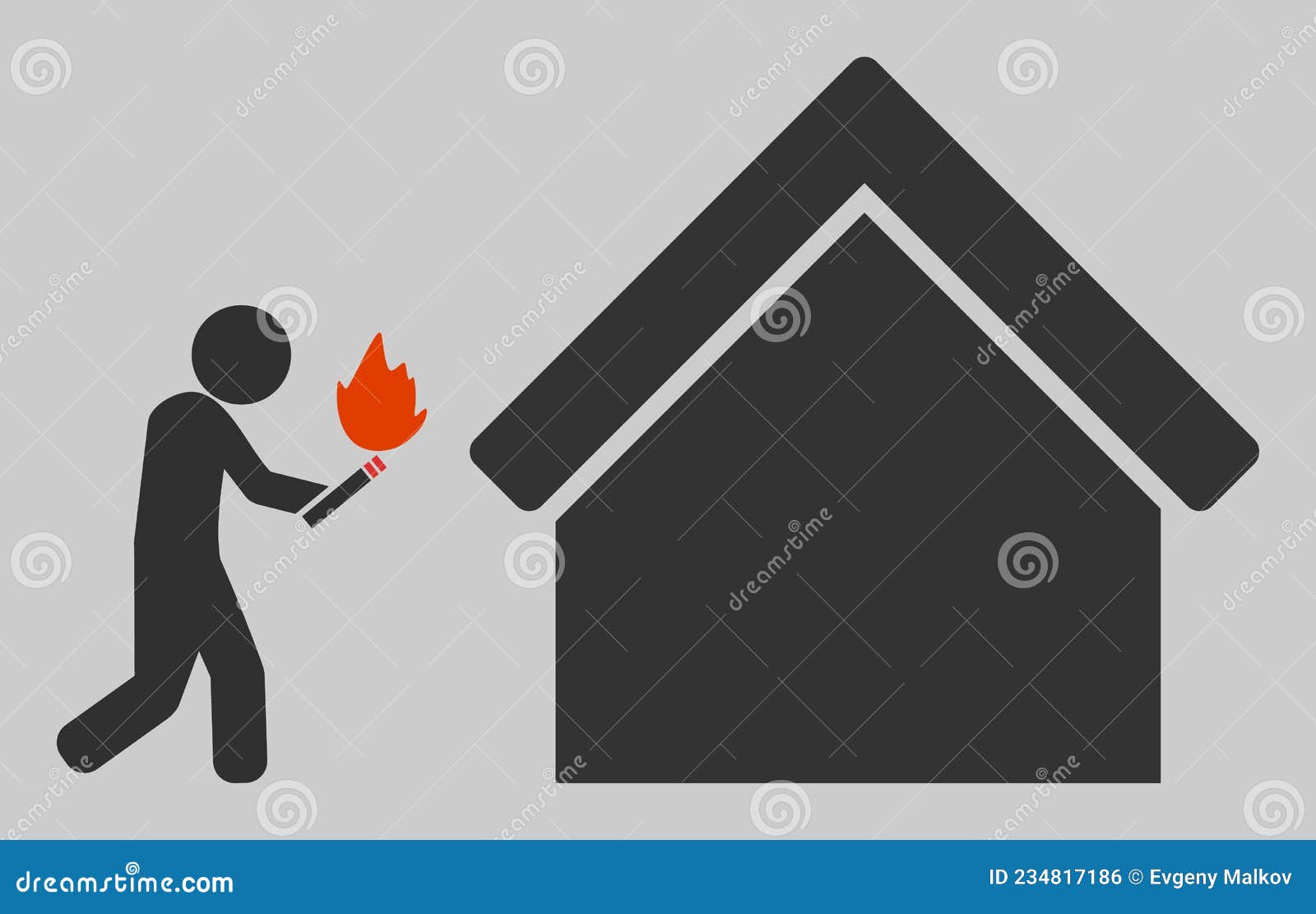Vector House Arsonist Icon Illustration Stock Vector - Illustration of ...