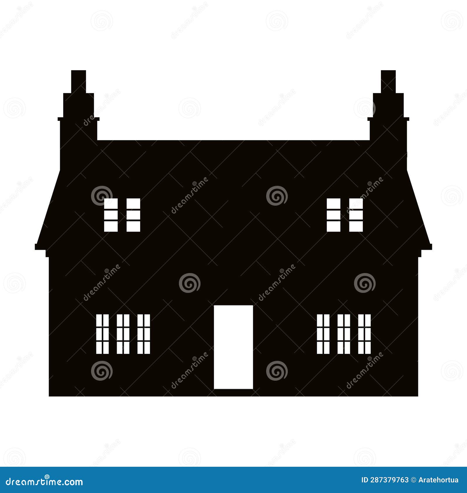 Vector House Cartoon Silhouette Icon Illustration Isolated Stock Vector ...