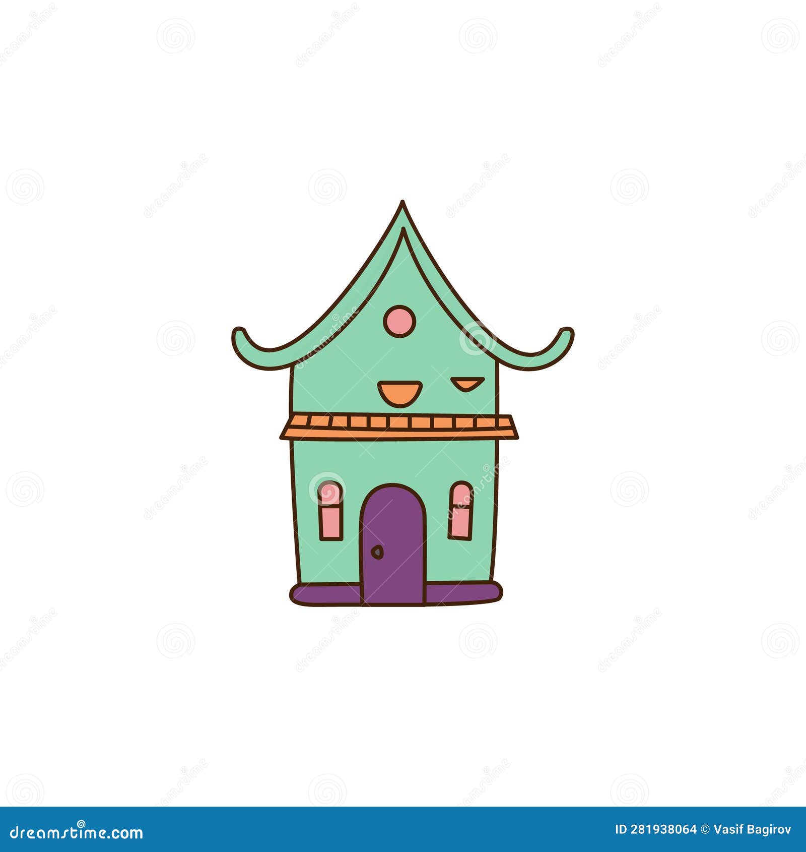 Vector House Flat Design Green Color. Simple House Vector Illustration ...