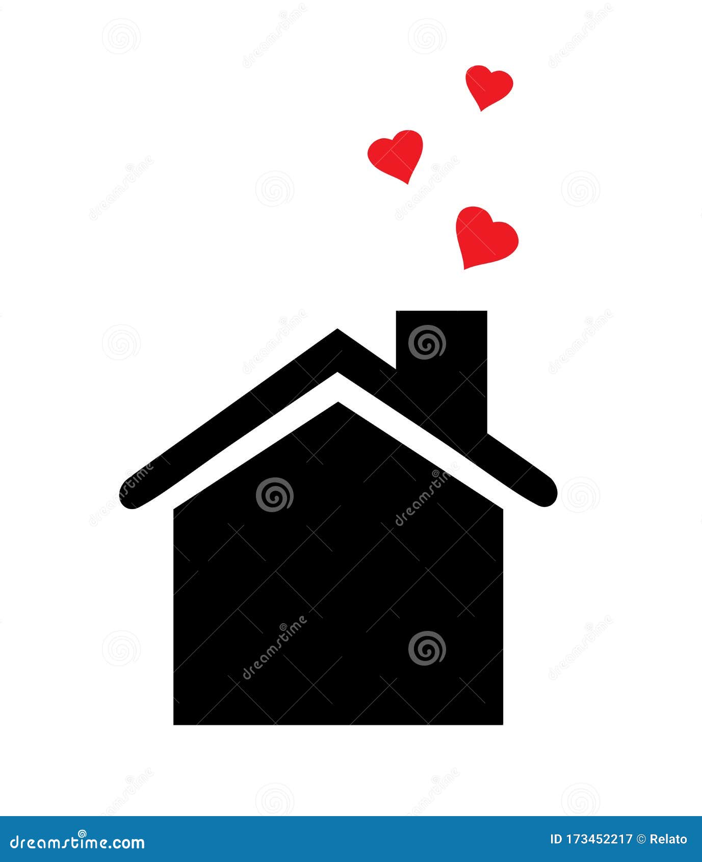 Vector House Icon with Hearts. Stock Vector - Illustration of housing ...