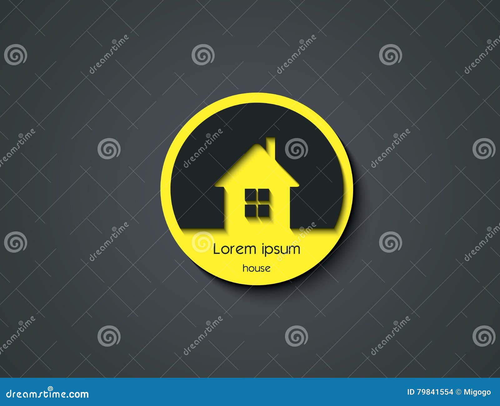 Vector House Icon on Round Button Stock Vector - Illustration of button ...