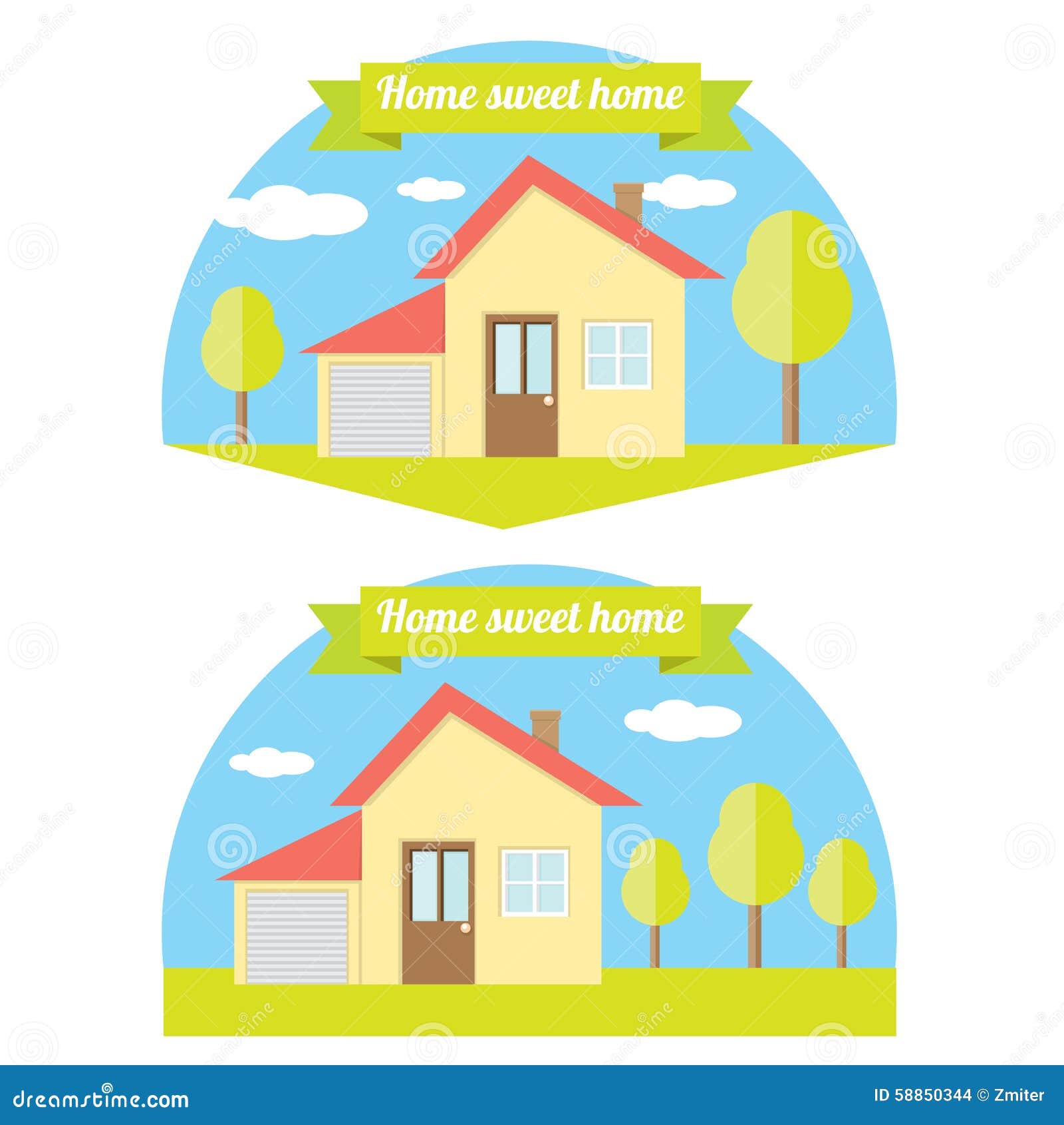 Vector House Illustration. Home Sweet Home Stock Vector - Illustration ...