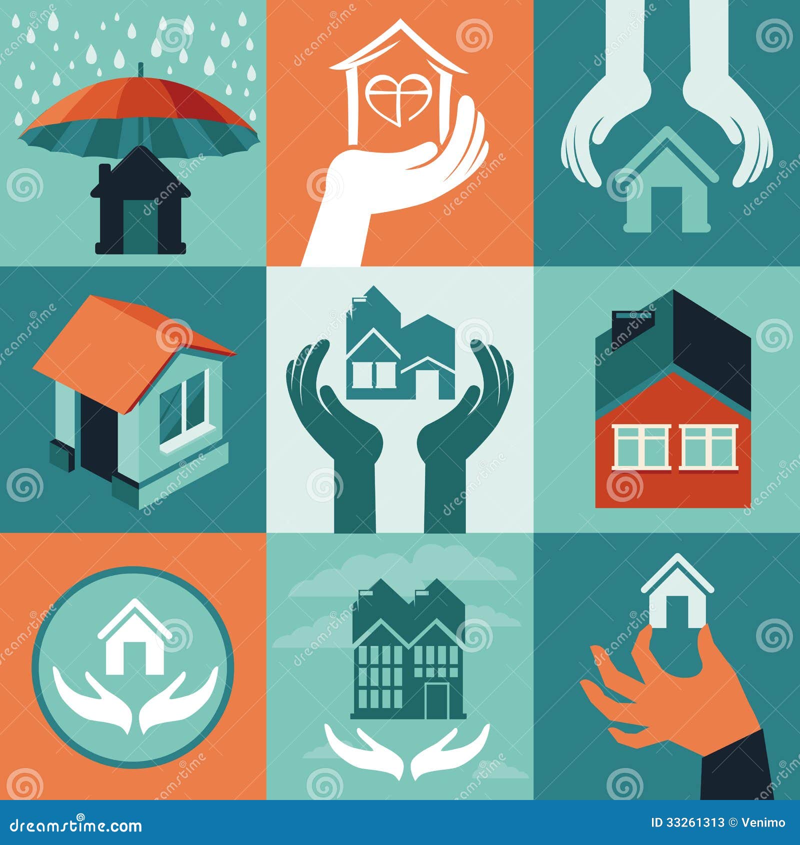 Vector house insurance stock vector. Illustration of mortgage - 33261313