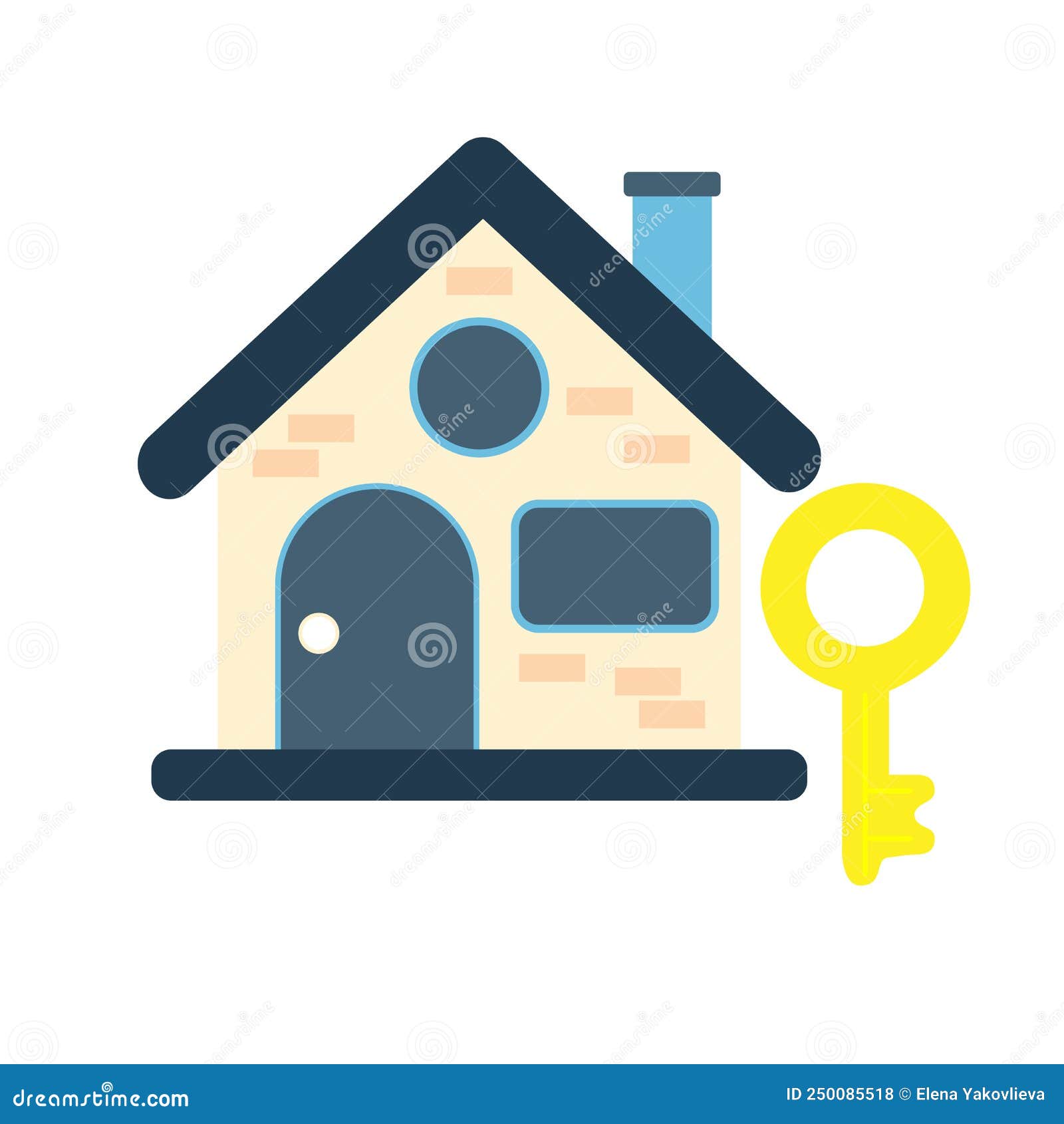 Vector House with a Key, Isolated on a White Background Stock Vector ...