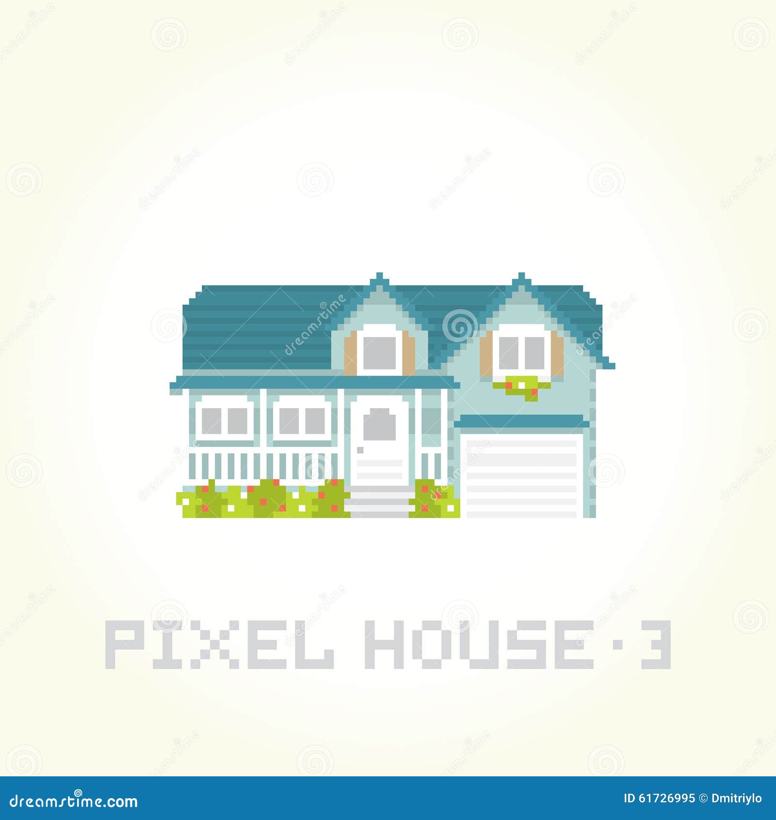 Vector House in Pixel Art Style 3 Stock Vector - Illustration of pixel ...