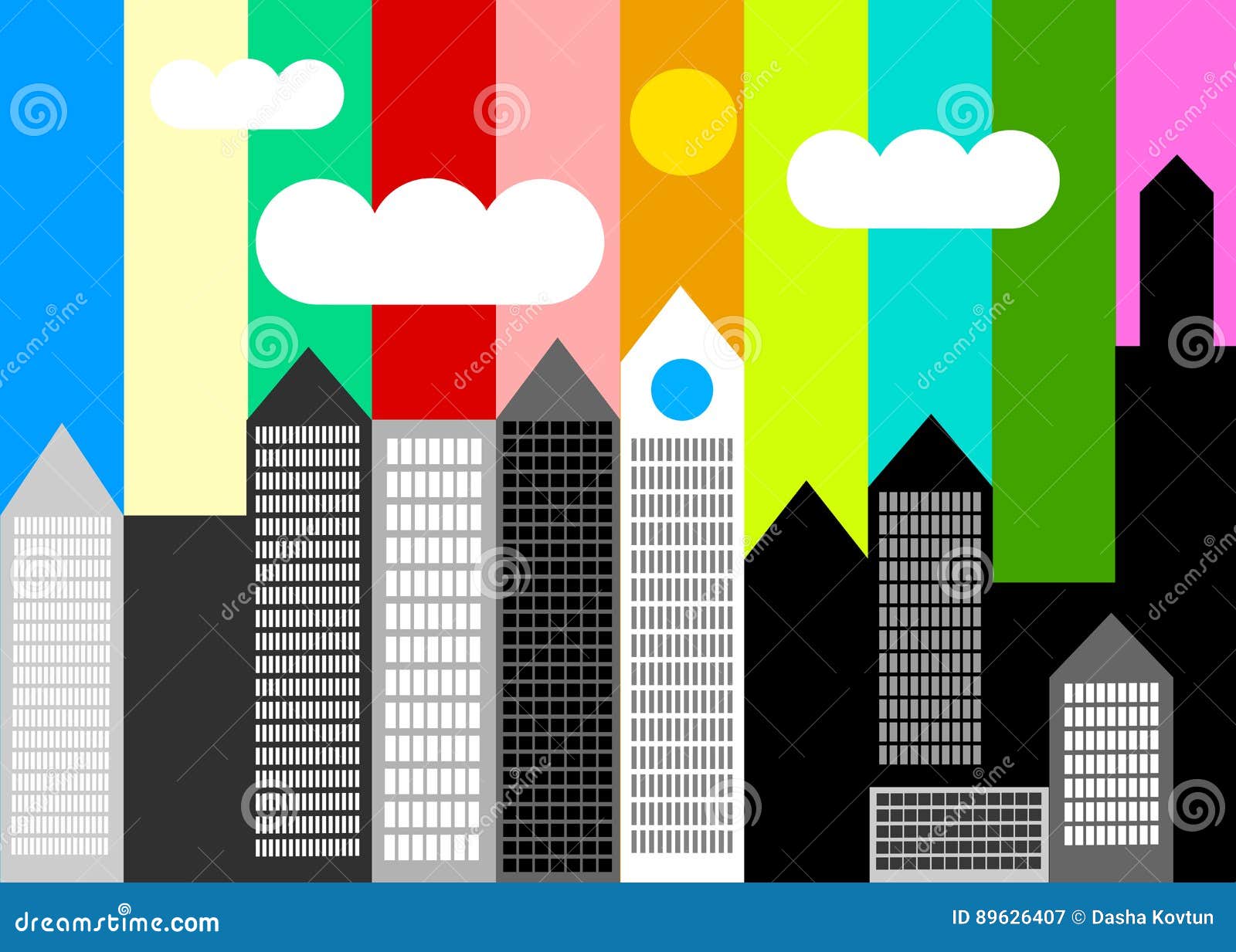 Vector House Silhouette Skyscraper Windows Building Stock Vector ...