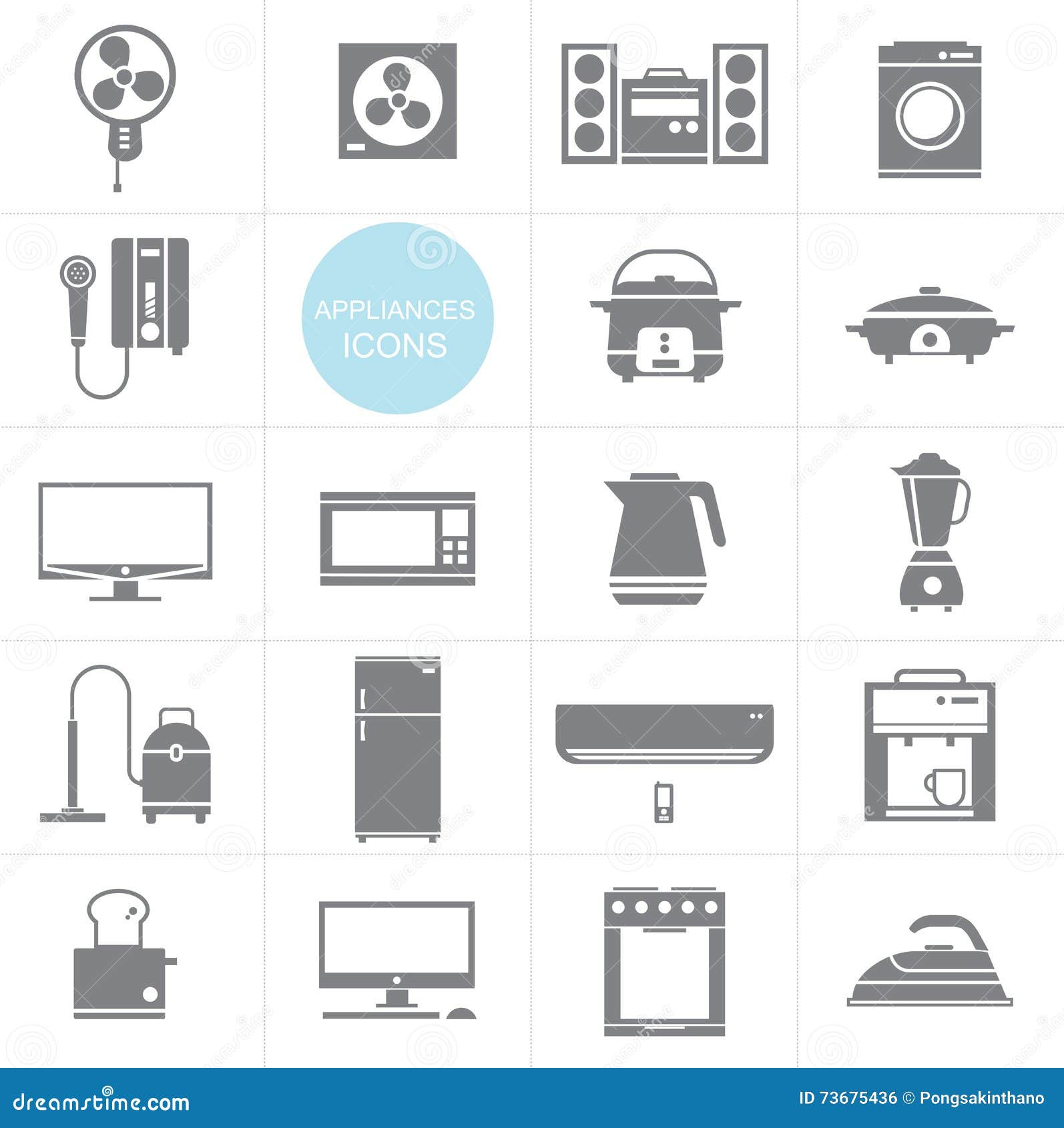 Vector Household Appliances Icon Set Design Stock Vector - Illustration ...