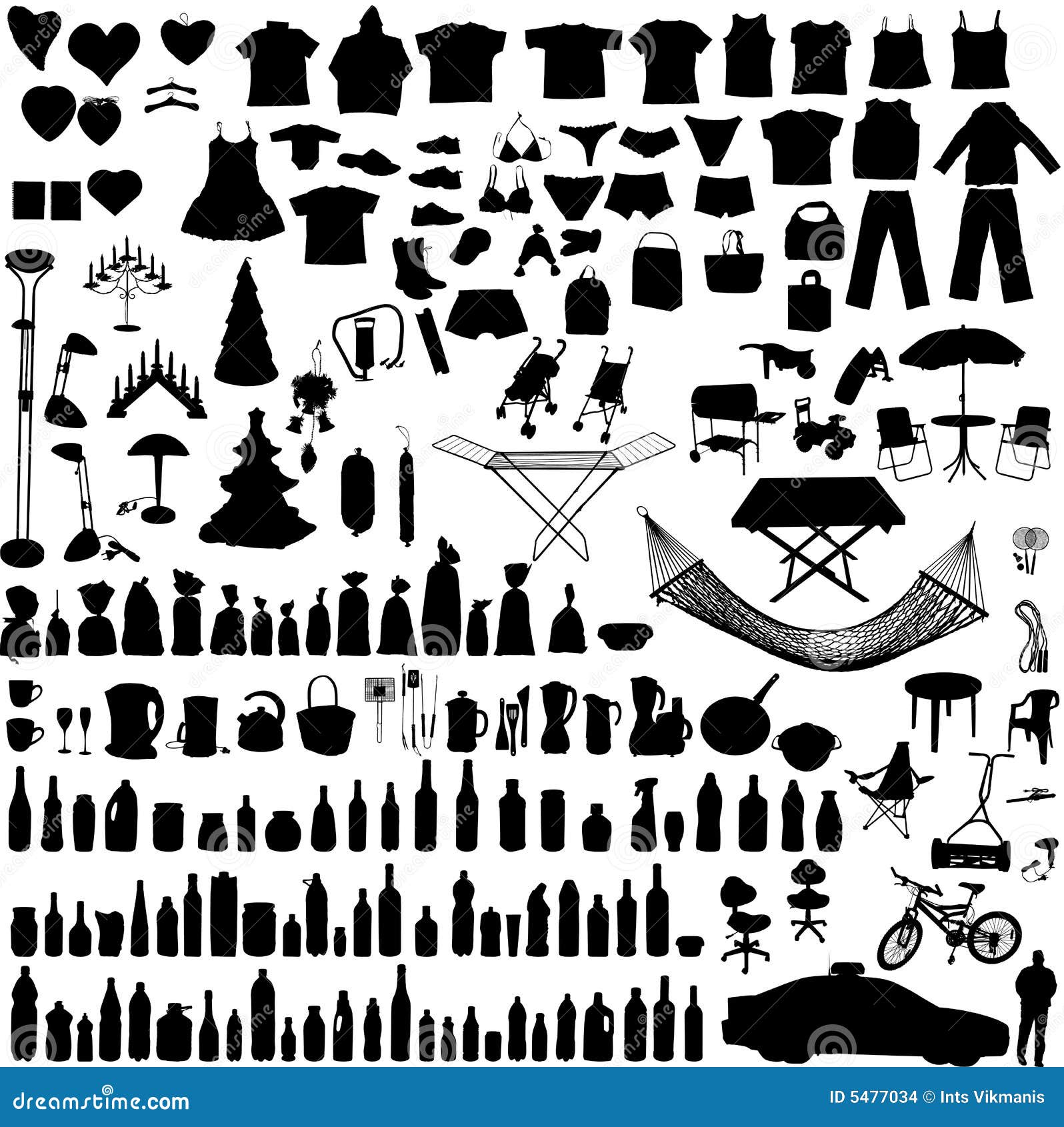 Vector household items set stock vector. Illustration of shirt - 5477034