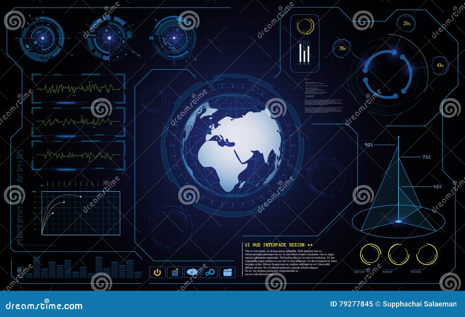 Vector Hud Ui Interface Cyber Global Tech Innovative Concept Background ...