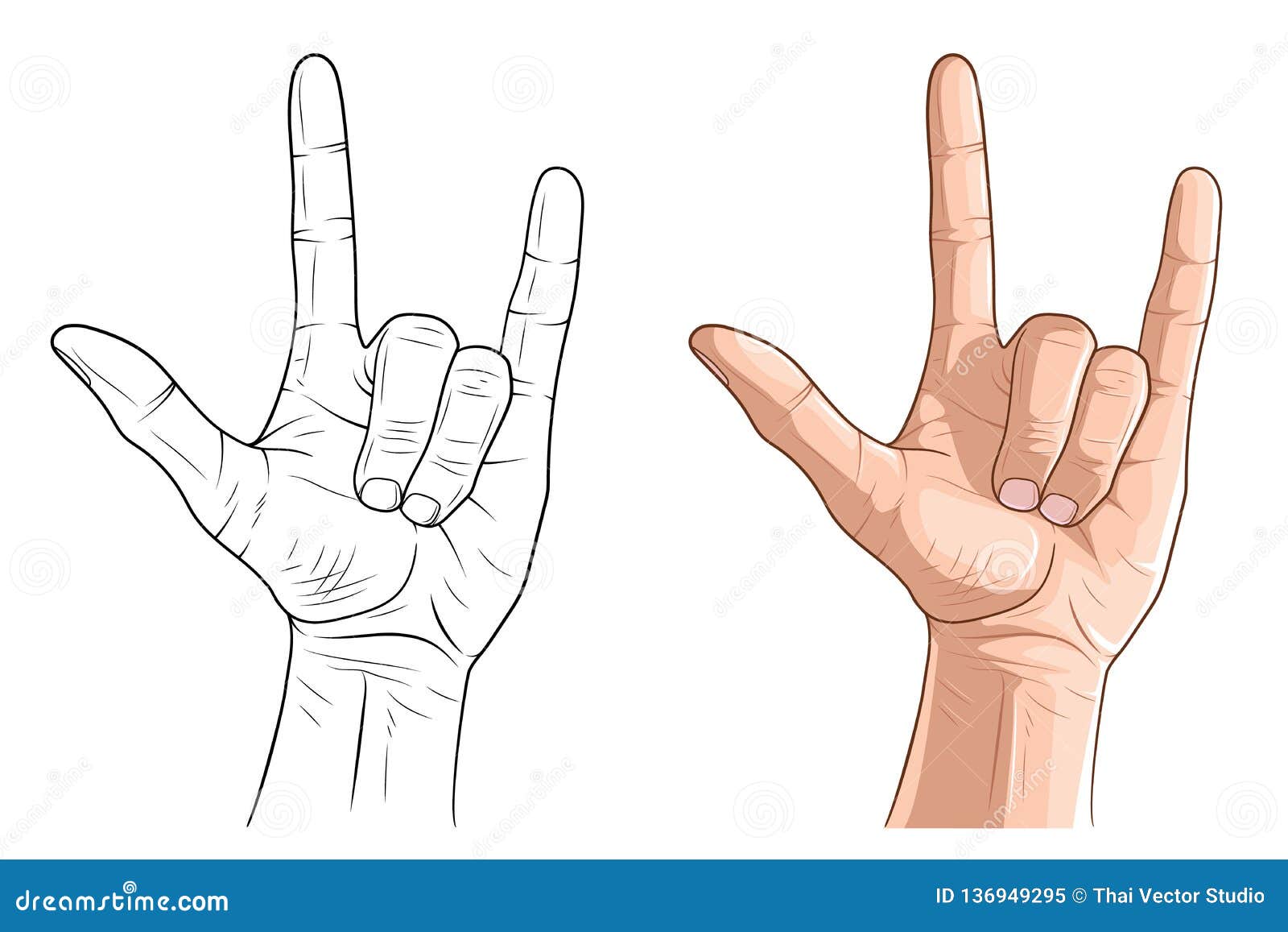Love hand stock illustration. Illustration of body, signal - 136949295