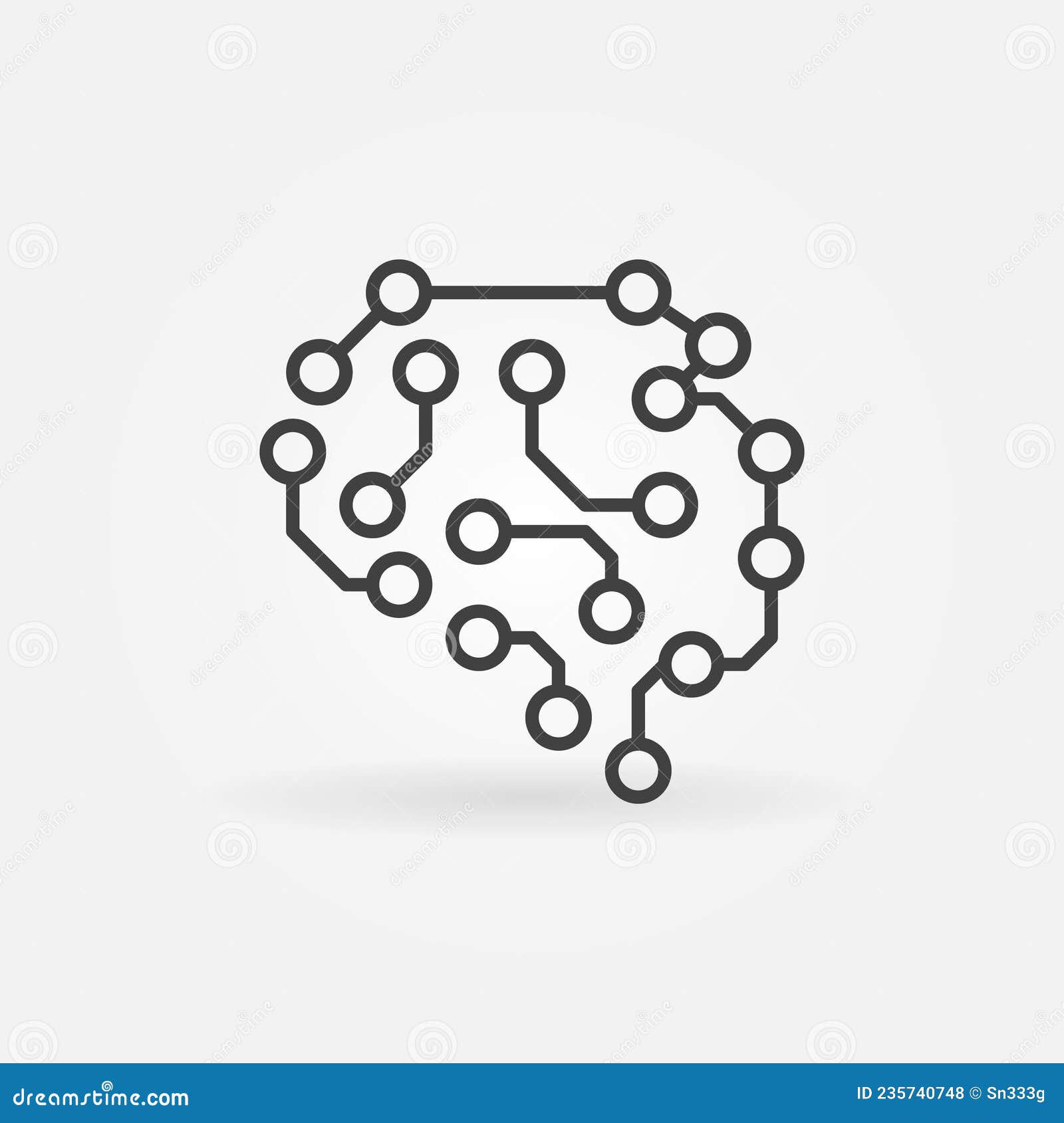 Vector Human Brain Connections Thin Line Concept Icon Stock Vector ...