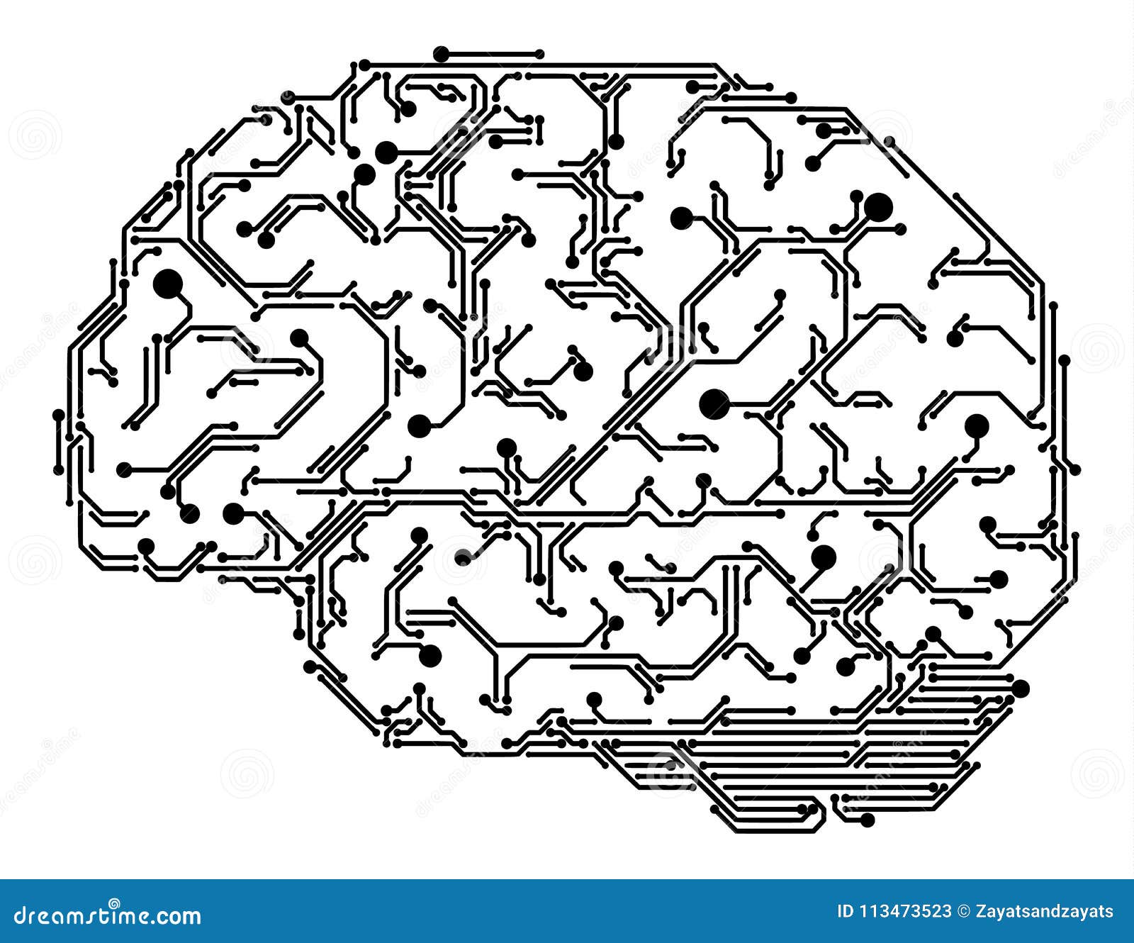 Digital Brain Illustration stock vector. Illustration of cybernetic ...