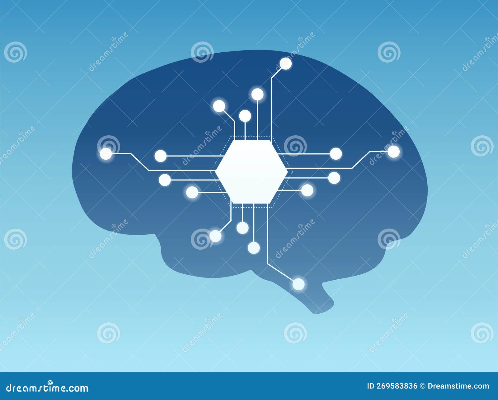 Vector of a Brain with a Micro Chip Implant Stock Illustration ...
