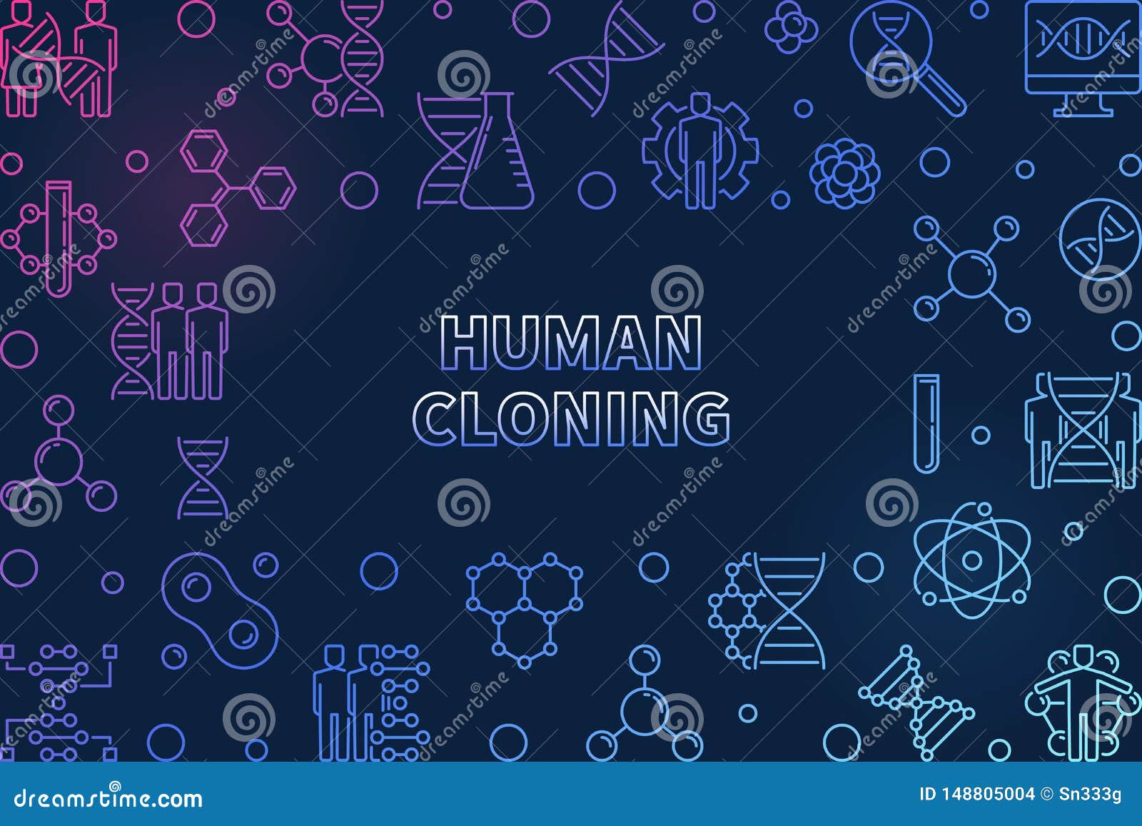 Human Cloning Icons Set Cartoon Vector | CartoonDealer.com #73201563