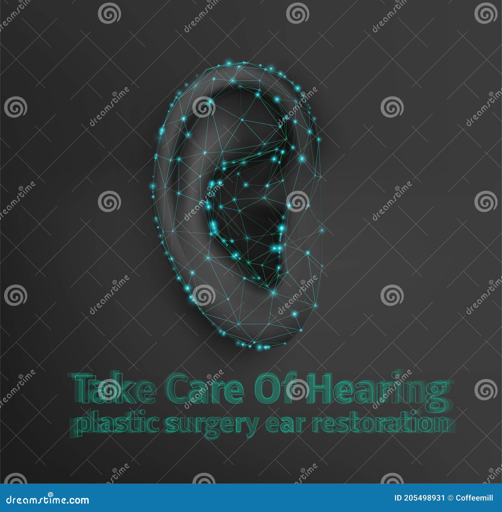 Vector Human Ear. Hearing Treatment, Plastic Surgery, Implantation ...