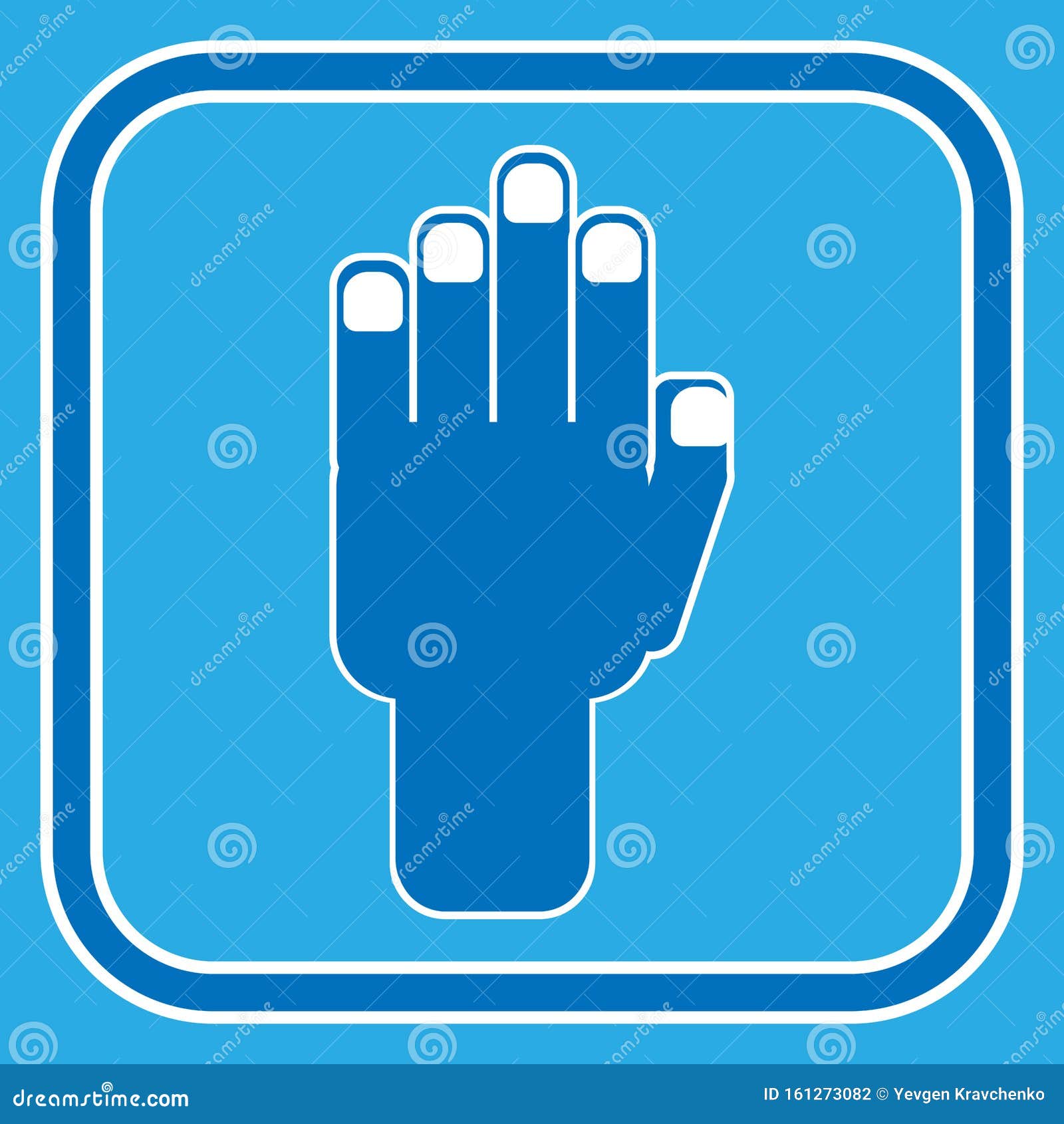 Vector of a Human Hand. Logo Icon Hand with Fingers Stock Illustration ...