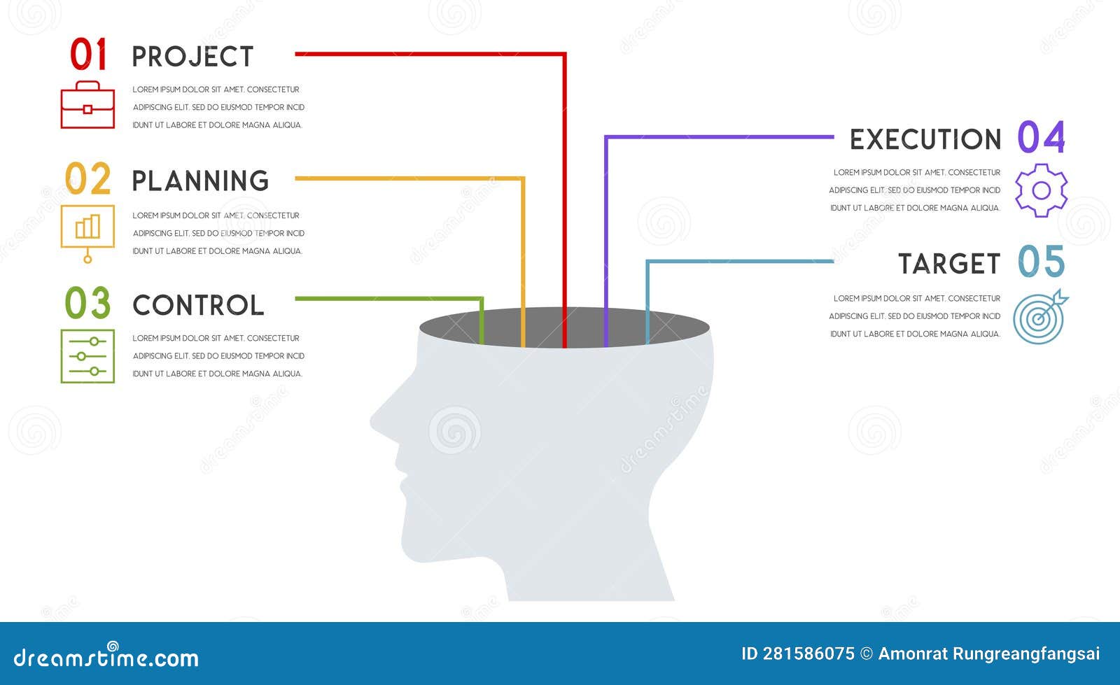 Vector Human Head and Other Elements for Infographics Stock Vector ...