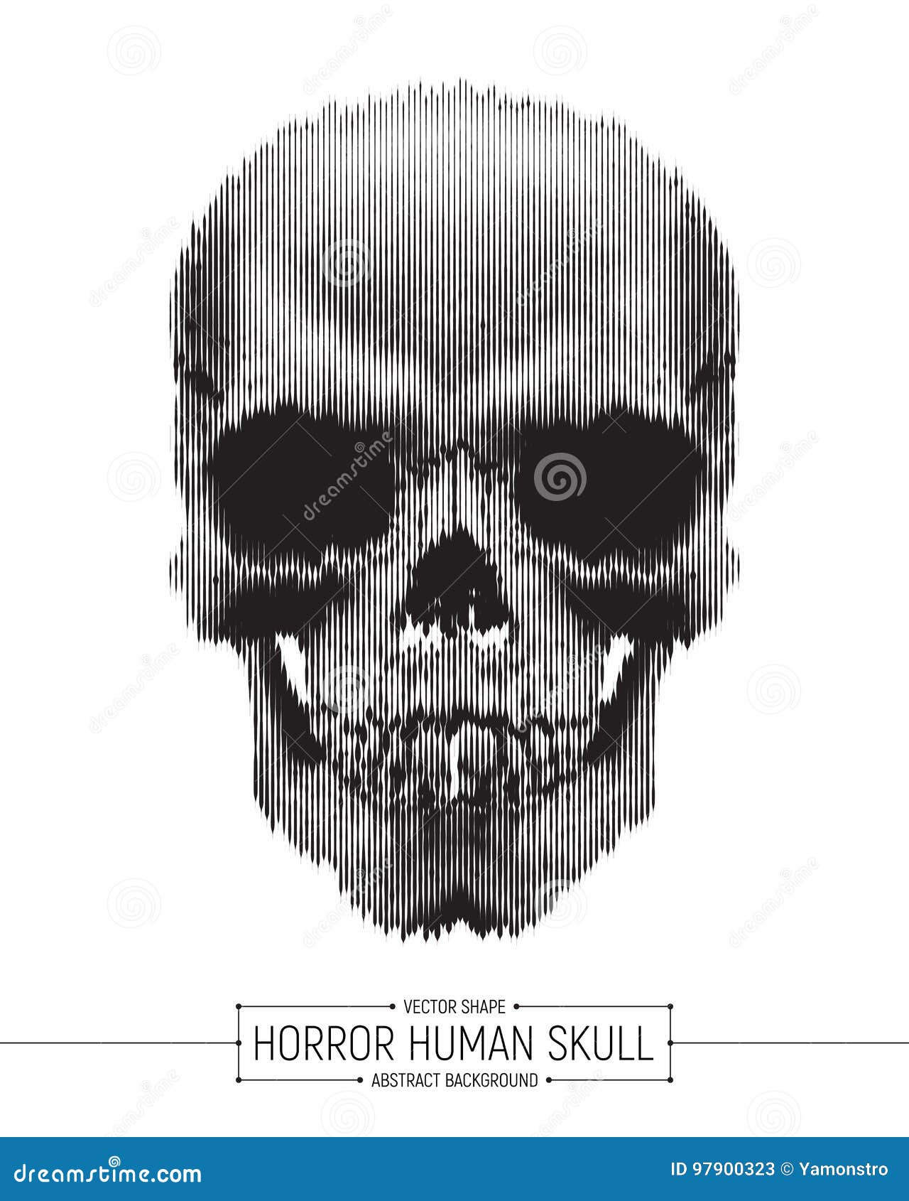 Vector Human Horror Skull stock vector. Illustration of afraid - 97900323