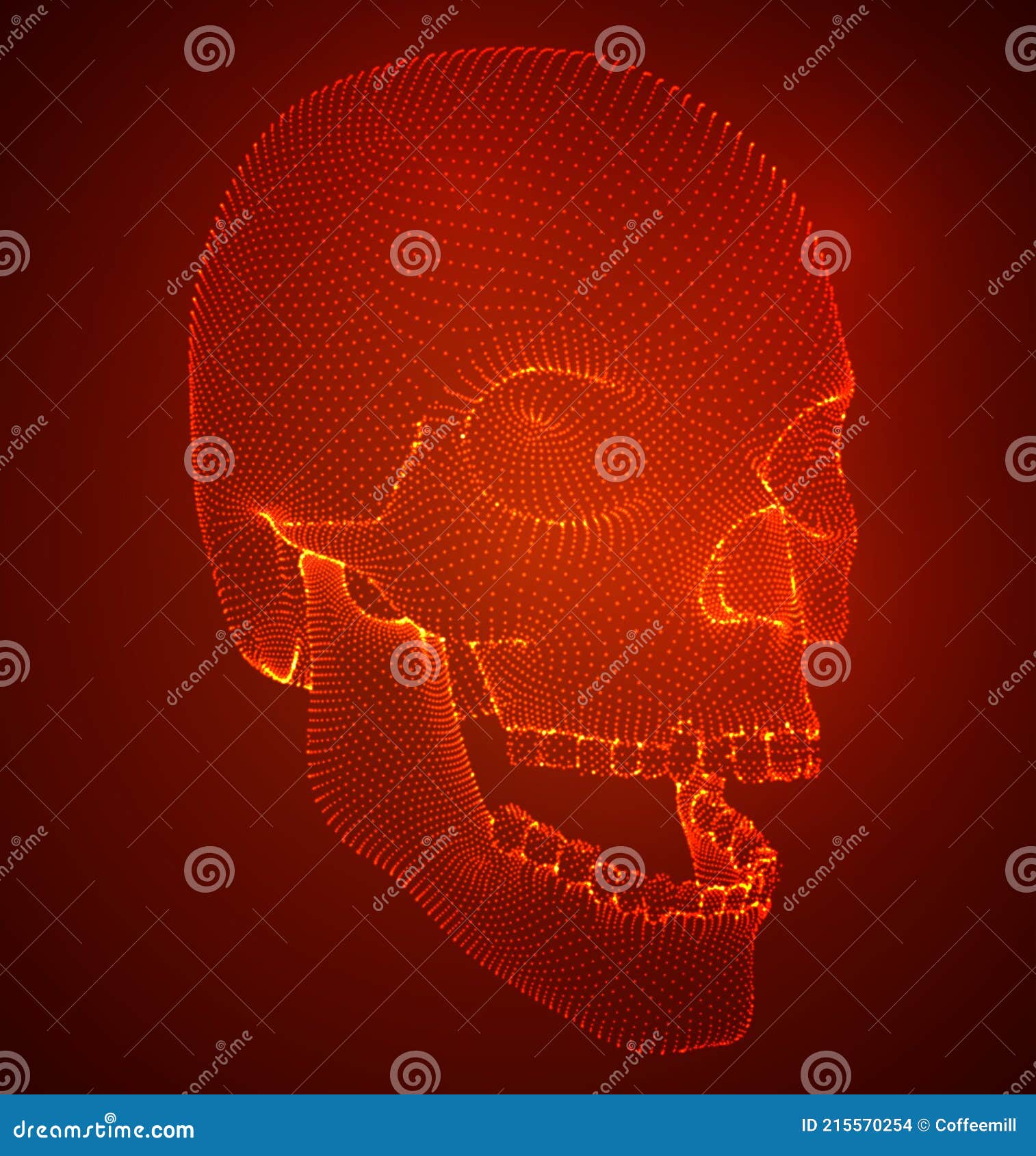 Vector Set of Human Skulls with Square and Triangular Stock Vector ...