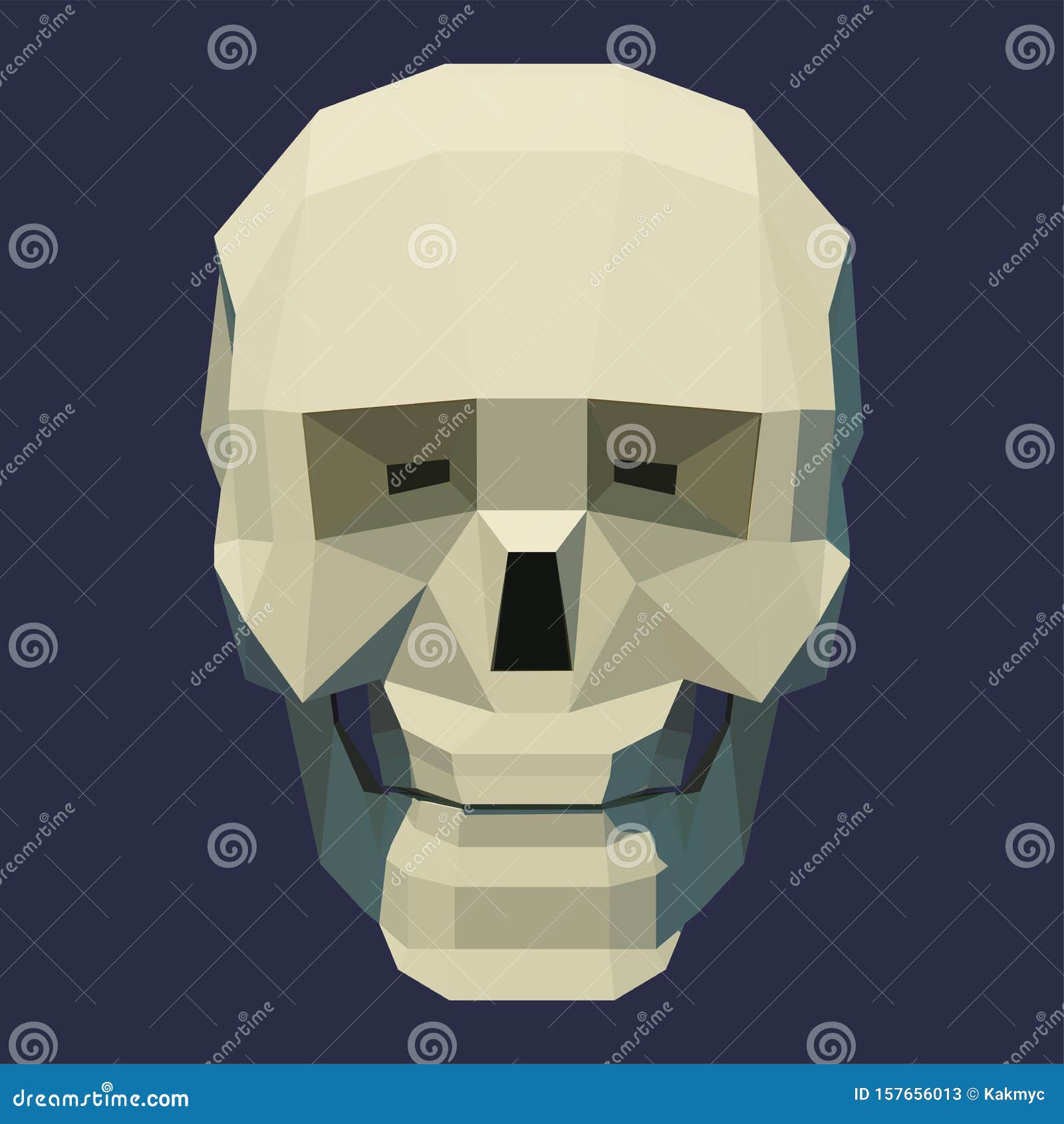 Vector Human Skull. Low Poly Illustration for Halloween. Stock Vector ...