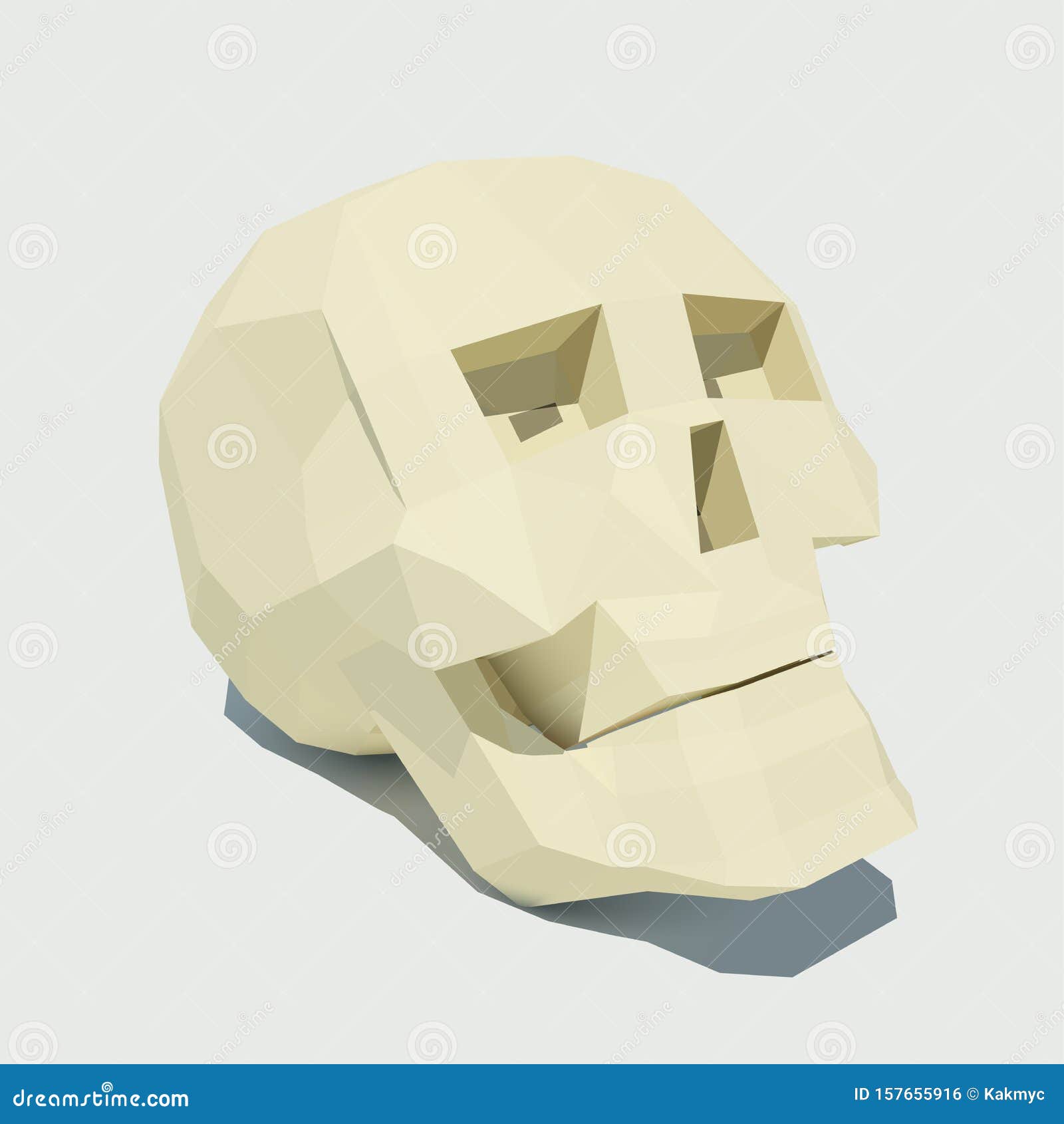 Vector Human Skull. Low Poly Illustration for Halloween. Stock Vector ...