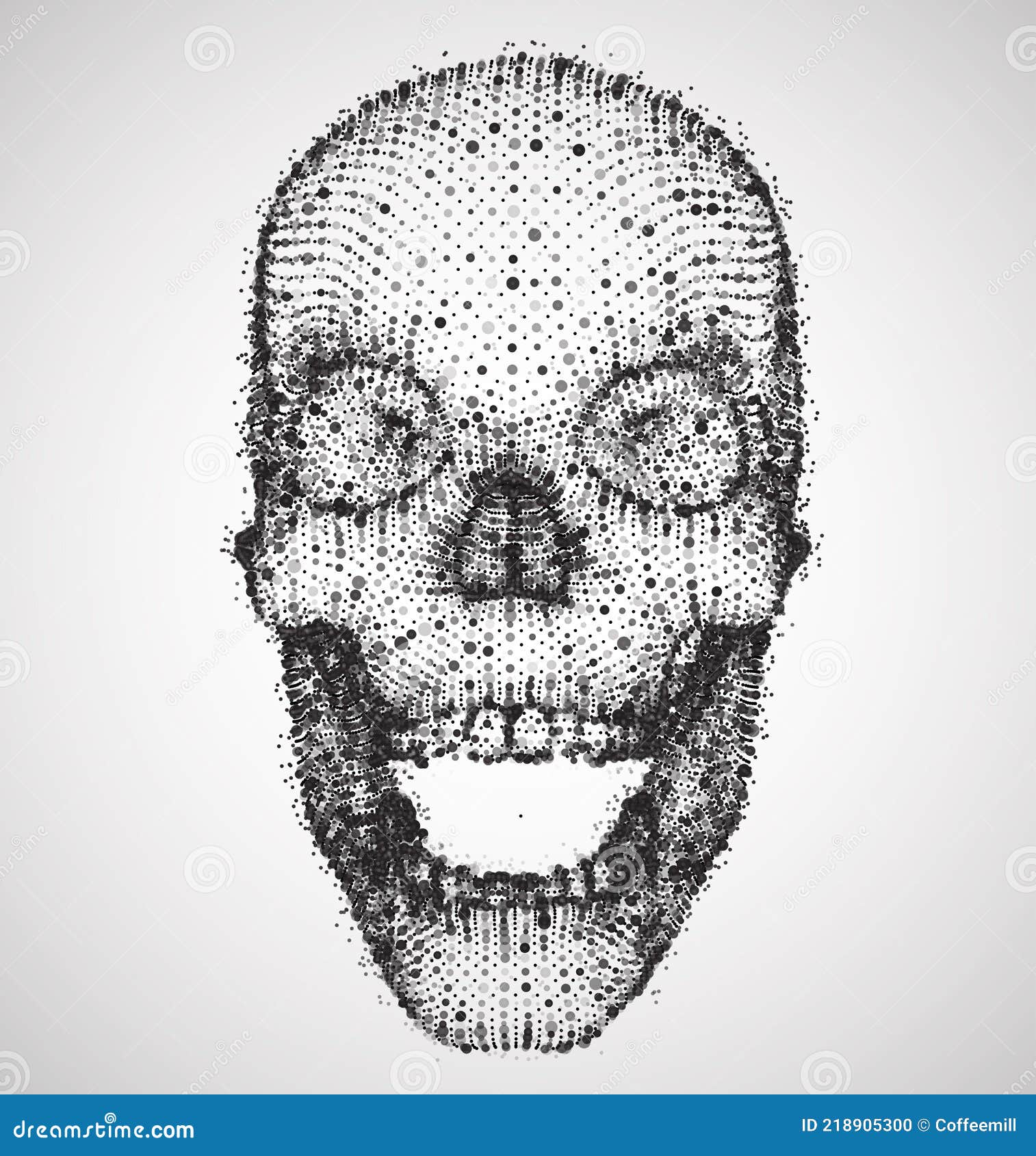Vector Human Skull. Volume of Points and Polygons. the Concept of Death ...