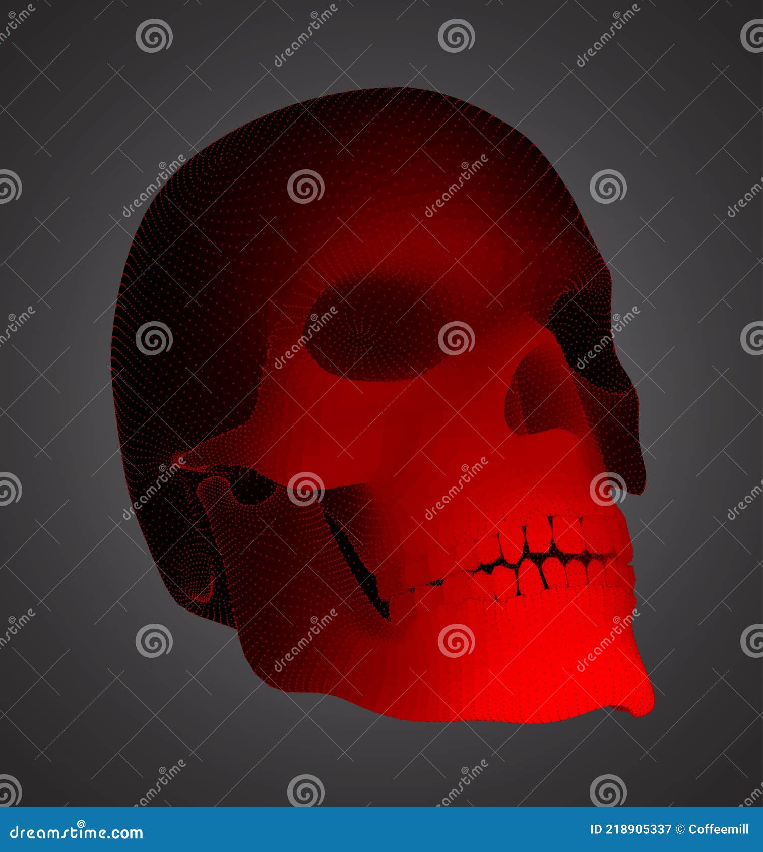Vector Human Skull. Volume of Points and Polygons. the Concept of Death ...