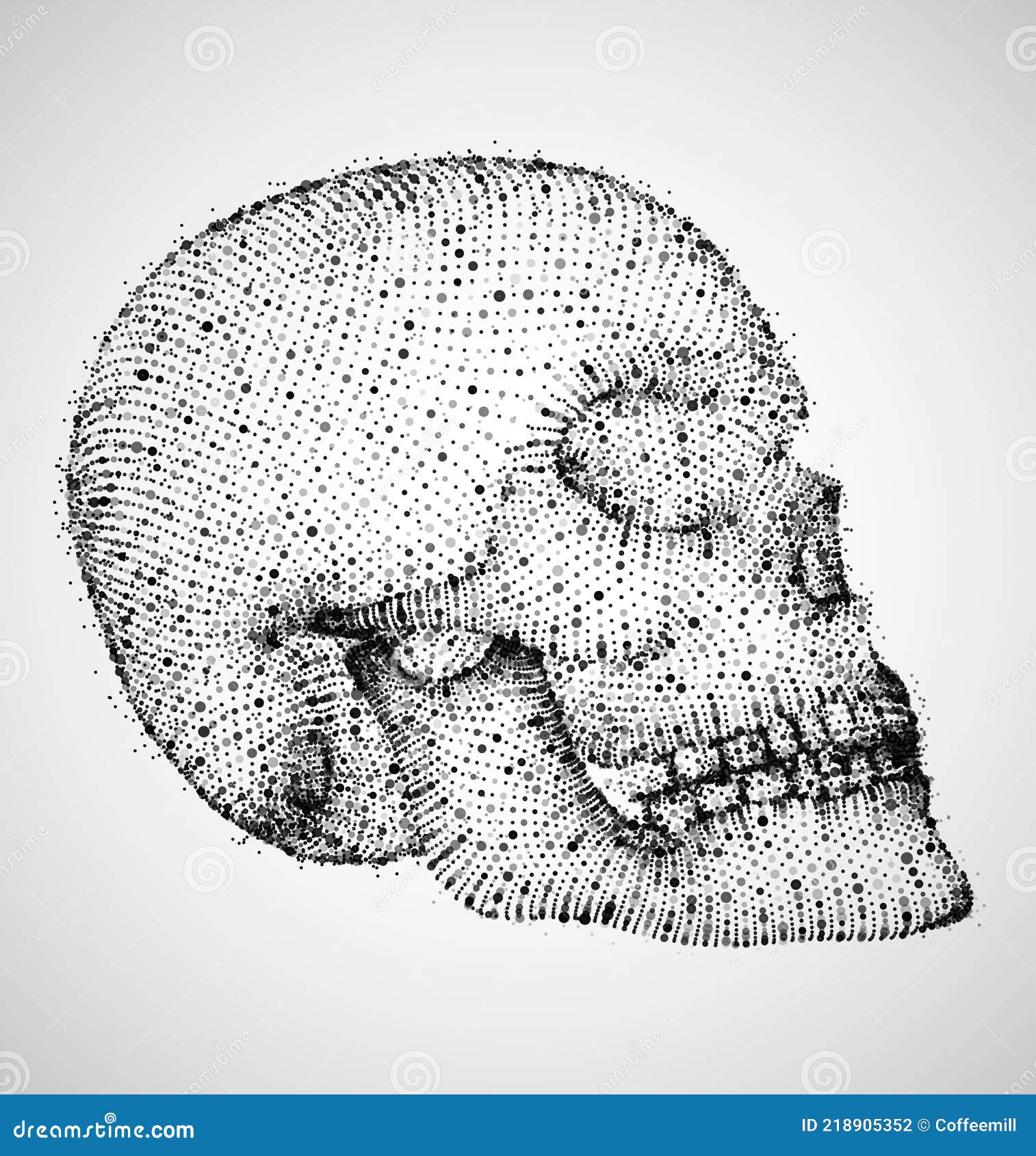 Vector Human Skull. Volume of Points and Polygons. the Concept of Death ...