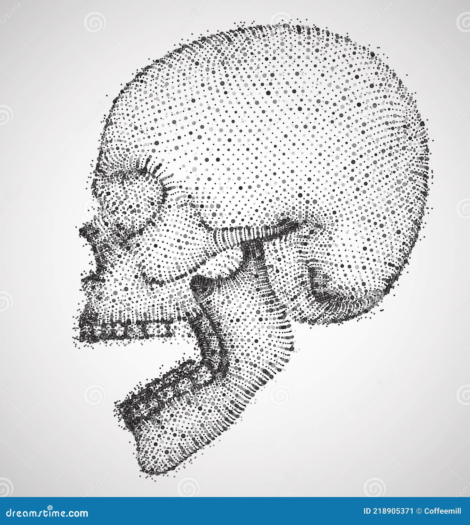 Vector Human Skull. Volume of Points and Polygons. the Concept of Death ...