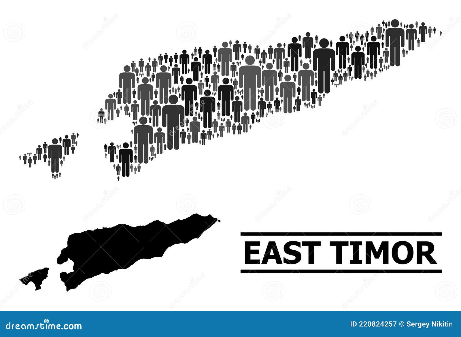 Vector Humans Collage Map of East Timor and Solid Map Stock Vector ...