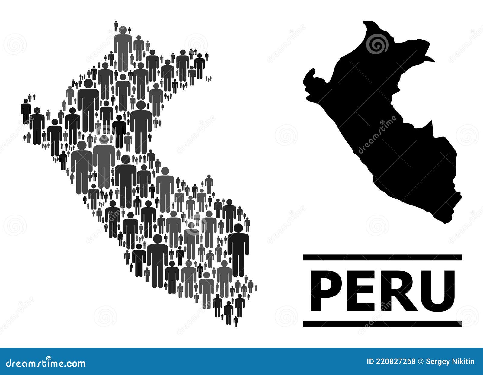 Vector Humans Collage Map Of Peru And Solid Map | CartoonDealer.com ...