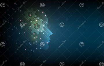 Vector Humen Artificial Intelligence Brain System Background Stock ...