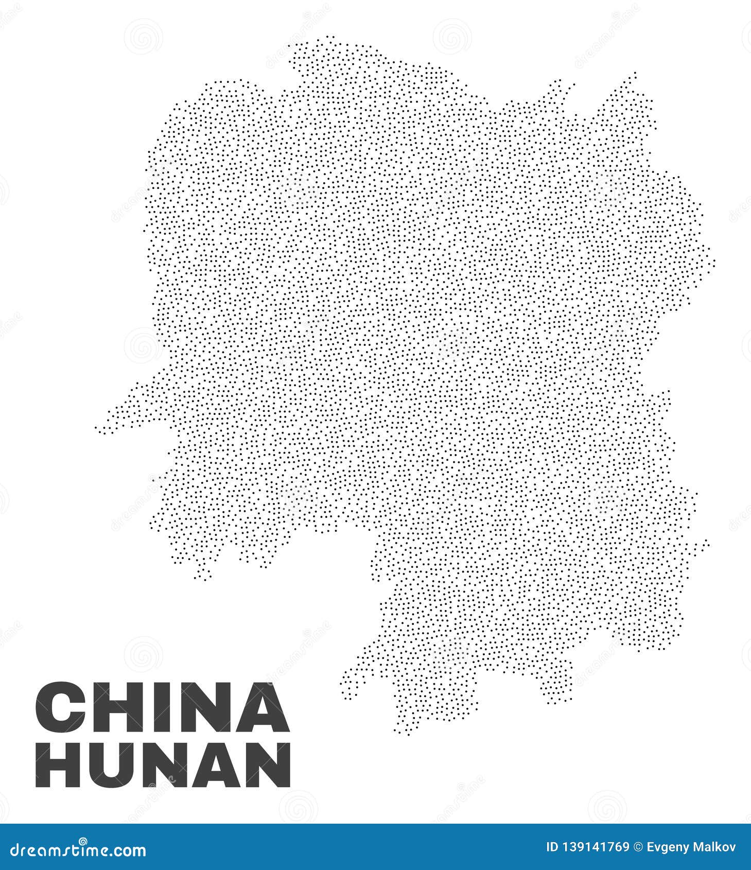 Vector Hunan Province Map of Points Stock Vector - Illustration of ...