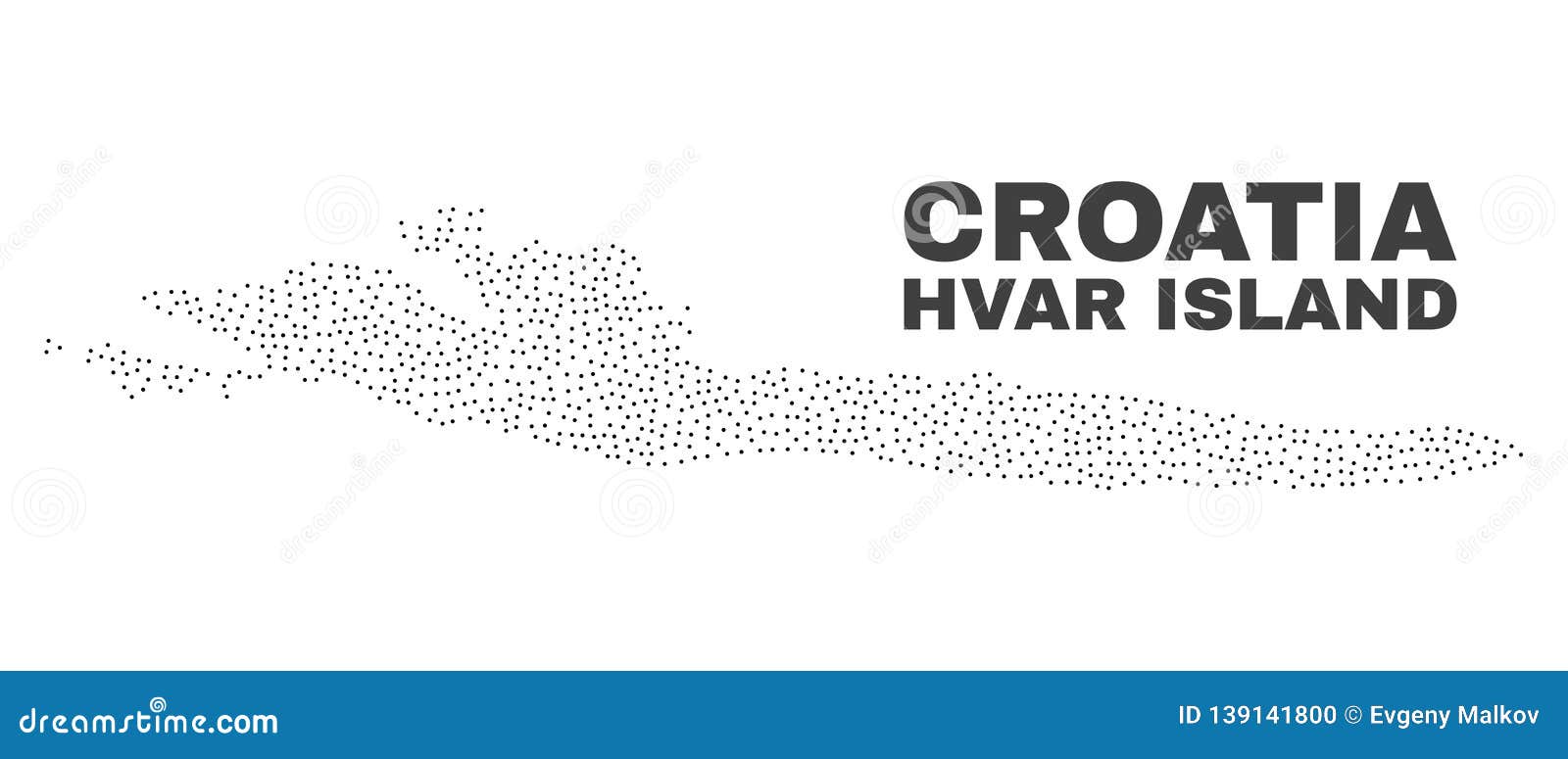 Vector Hvar Island Map of Dots Stock Vector - Illustration of pharos ...