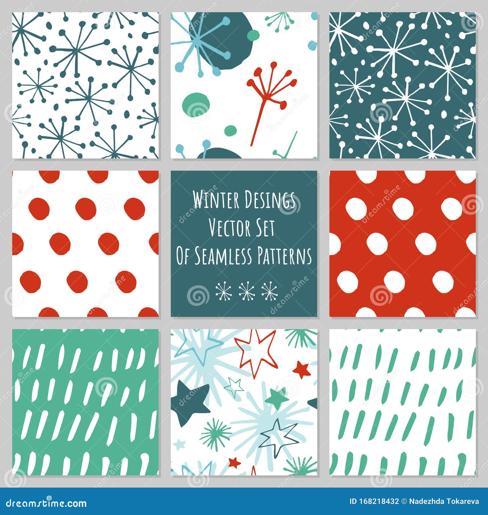 Vector Hygge Design. Naive Seamless Patterns Stock Vector ...