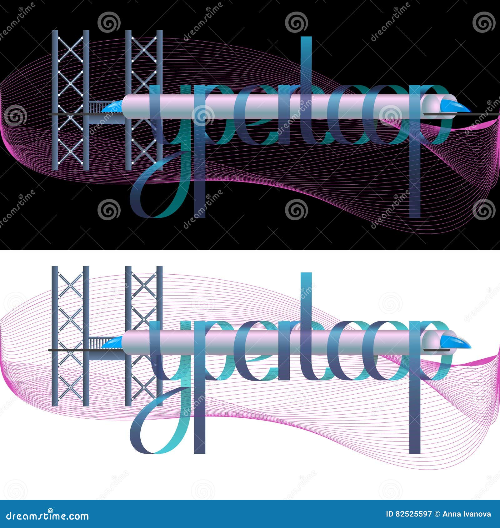 Vector Hyperloop Lettering Illustration Stock Illustration ...