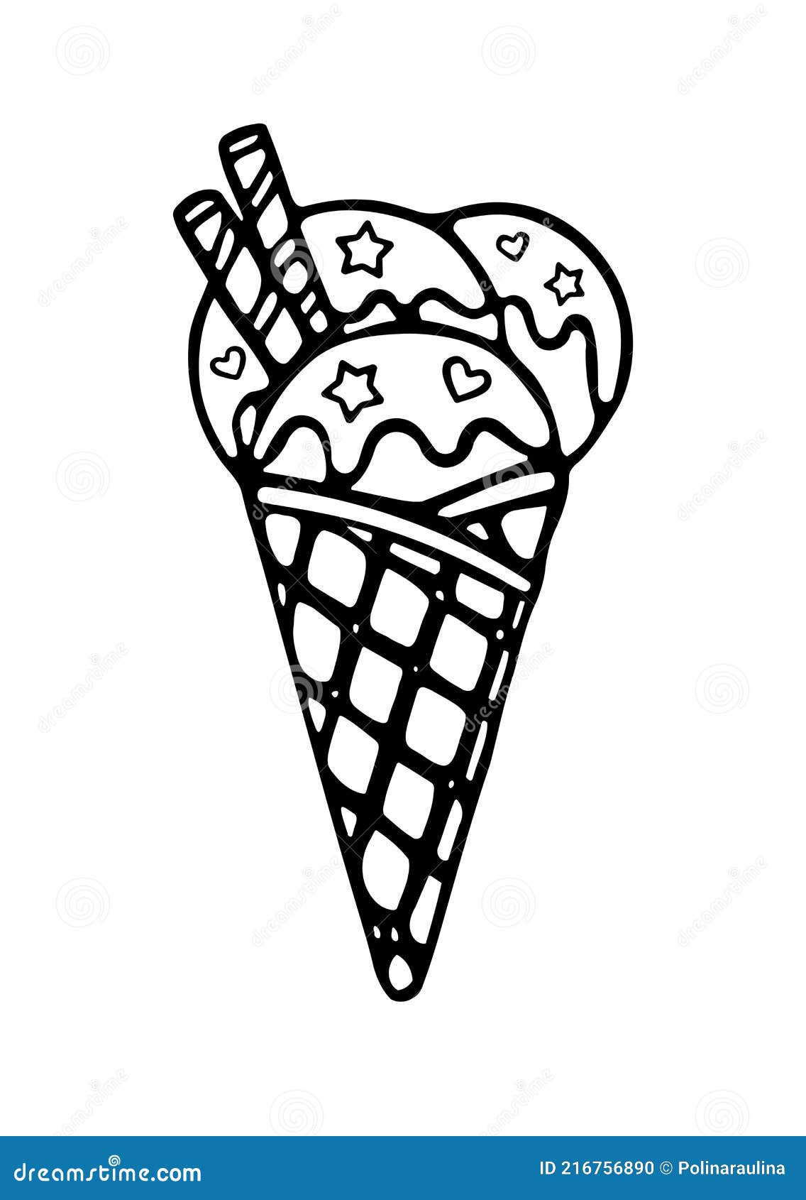 Vector Ice Cream Cone Outline Stock Vector - Illustration of education ... Vector Ice Cream Cone Outline Stock Vector - Illustration of education ...