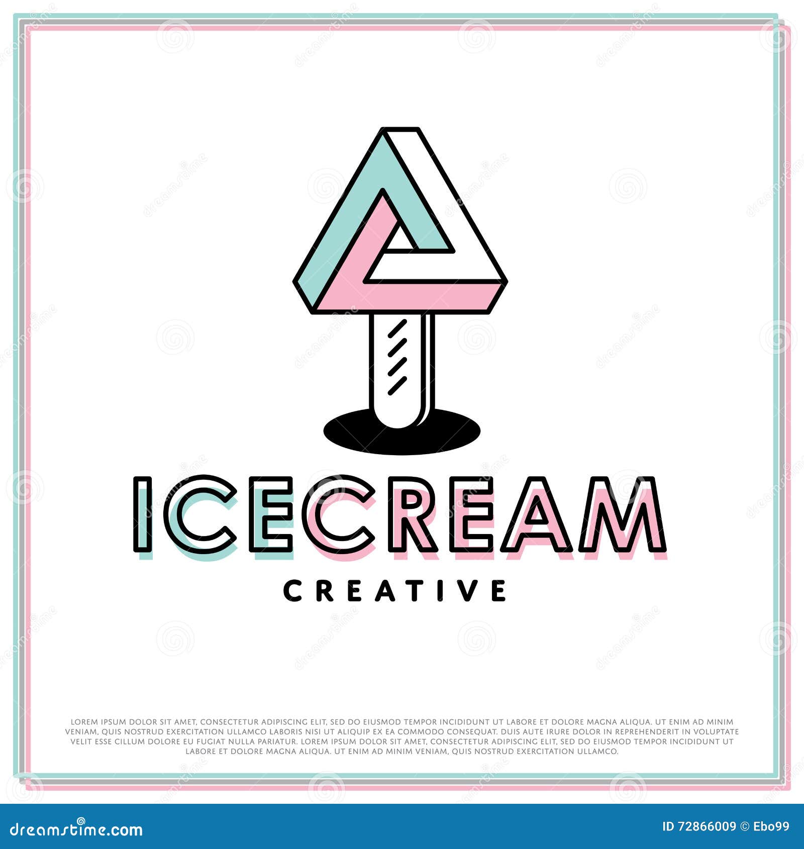 Vector Ice Cream Logo stock vector. Illustration of food - 72866009
