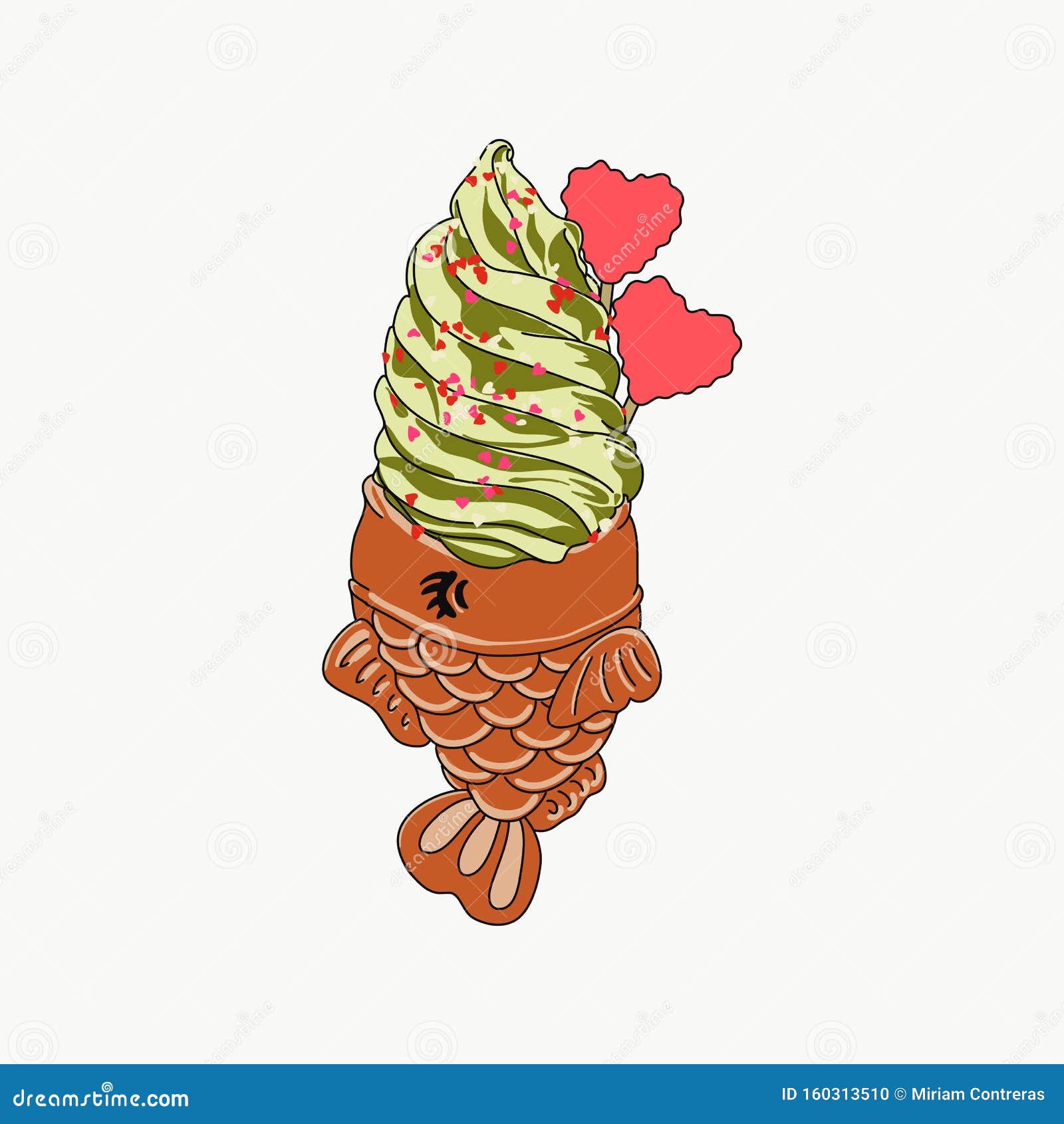 Vector of an Ice Cream with Lollipops and Colorful Decorative Candies ...