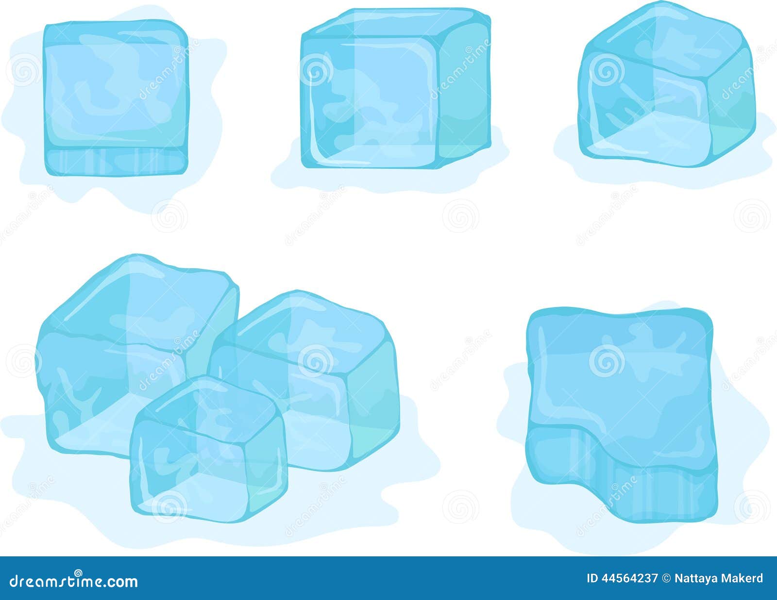 Vector Ice Cubes On White Background Stock Vector Illustration Of