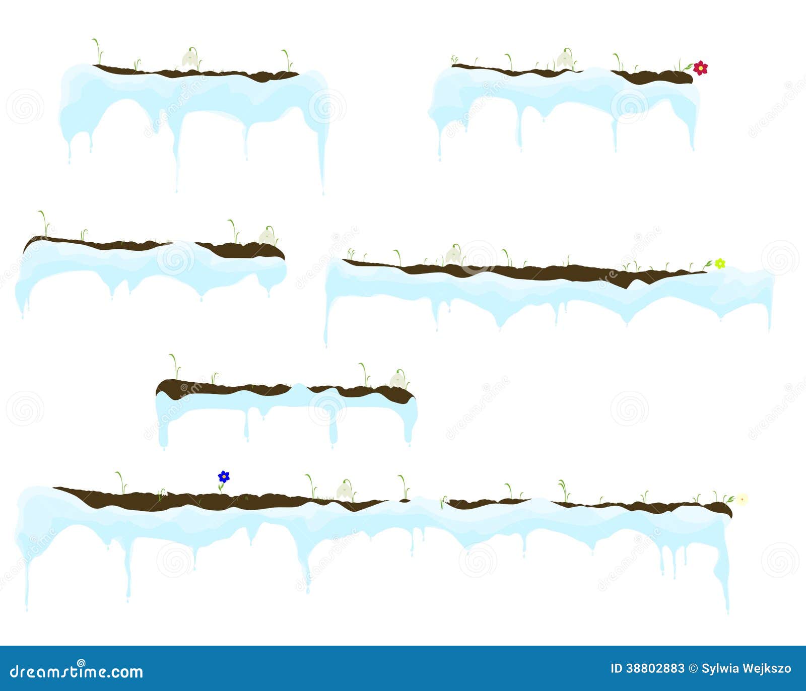 Vector of Ice-sheet with Melted Icicles Stock Vector - Illustration of ...